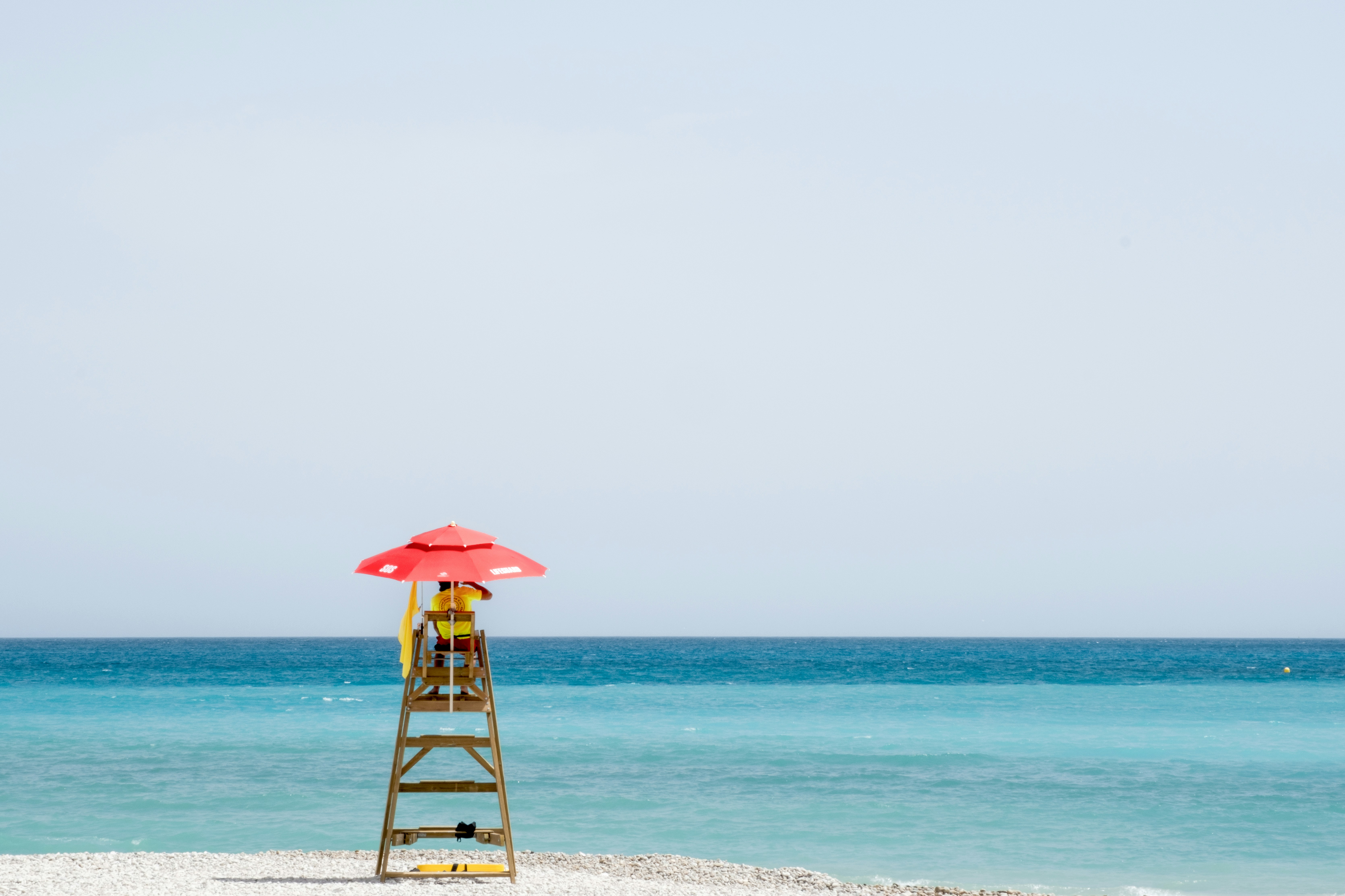 Lifeguard Stand at Distant Blue Line