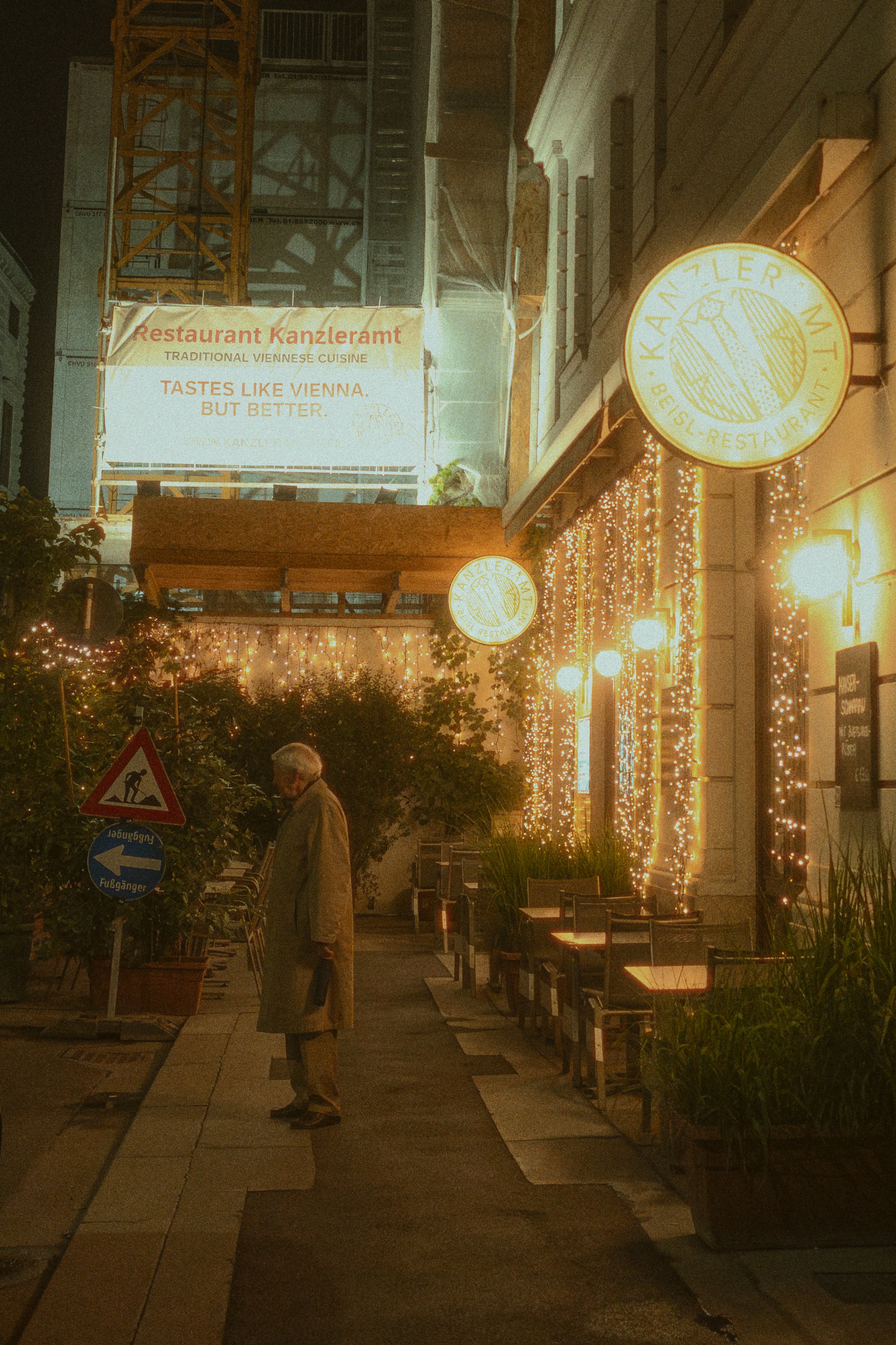 Evening Doorway: A Quiet Street Nurtured by Warm Lights