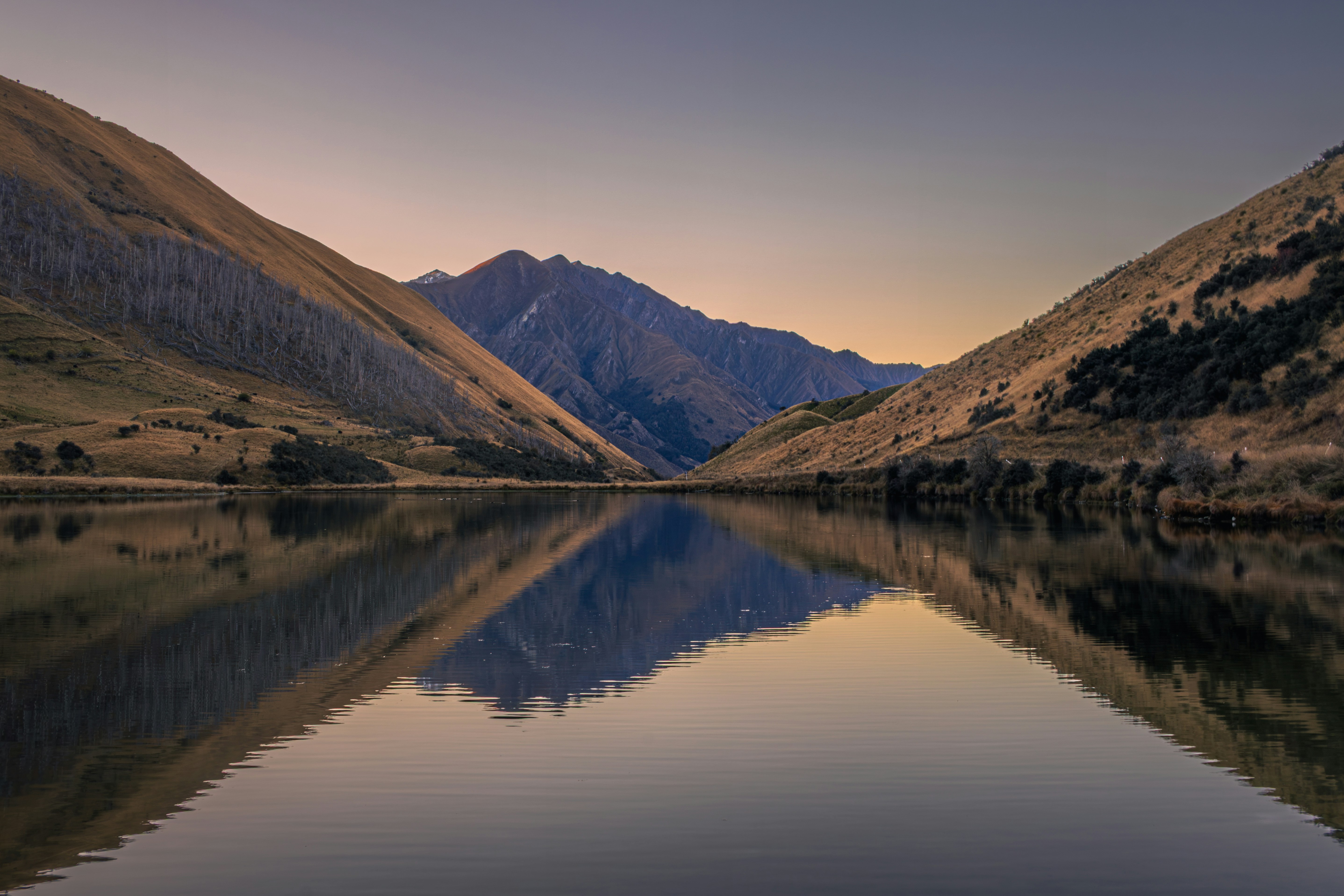 Symmetrical Valley Mirror at Dusk