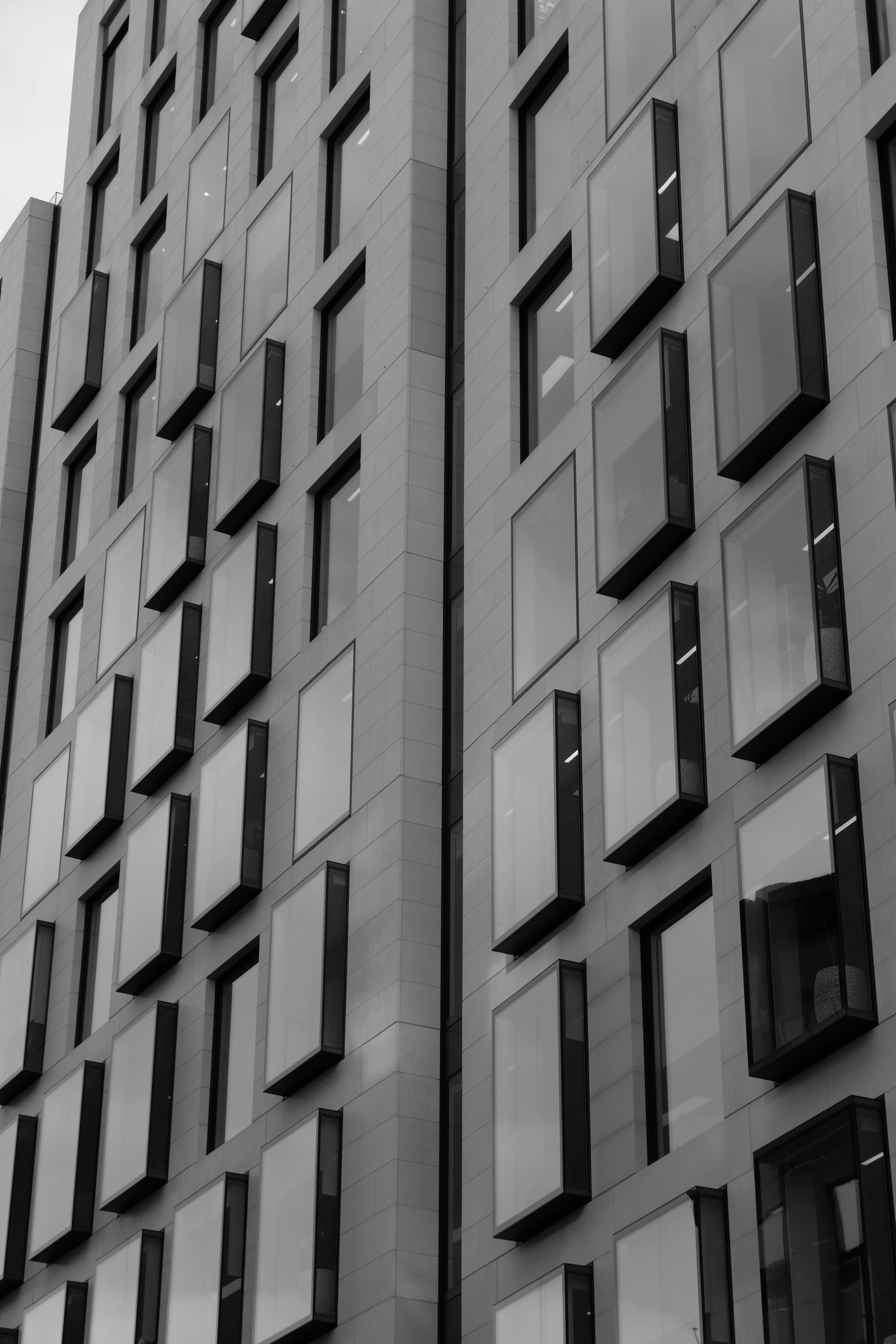 Angled Grid: Facades in Monochrome Geometry