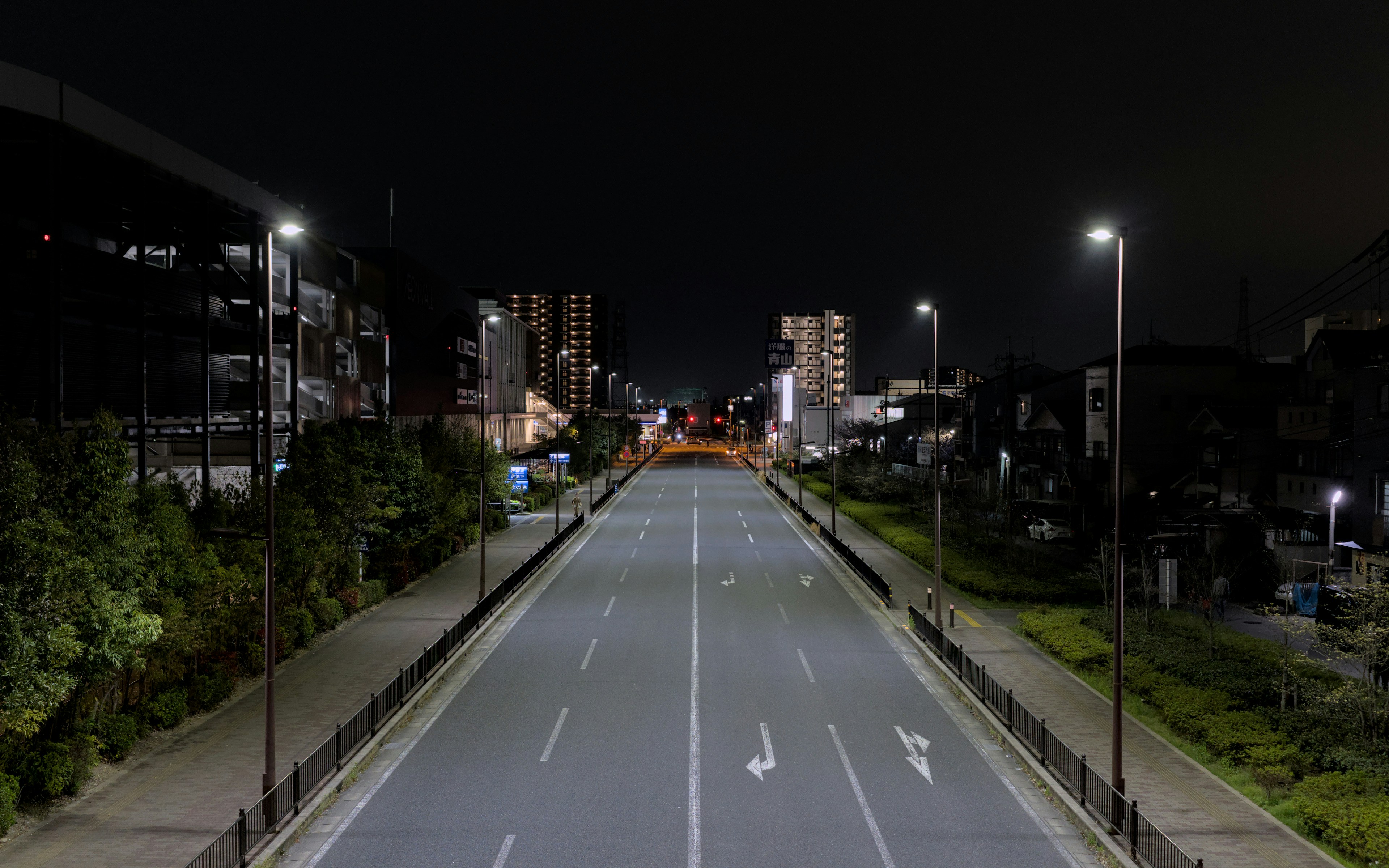 Night Boulevard: A Quiet, Illuminated Street Toward the City