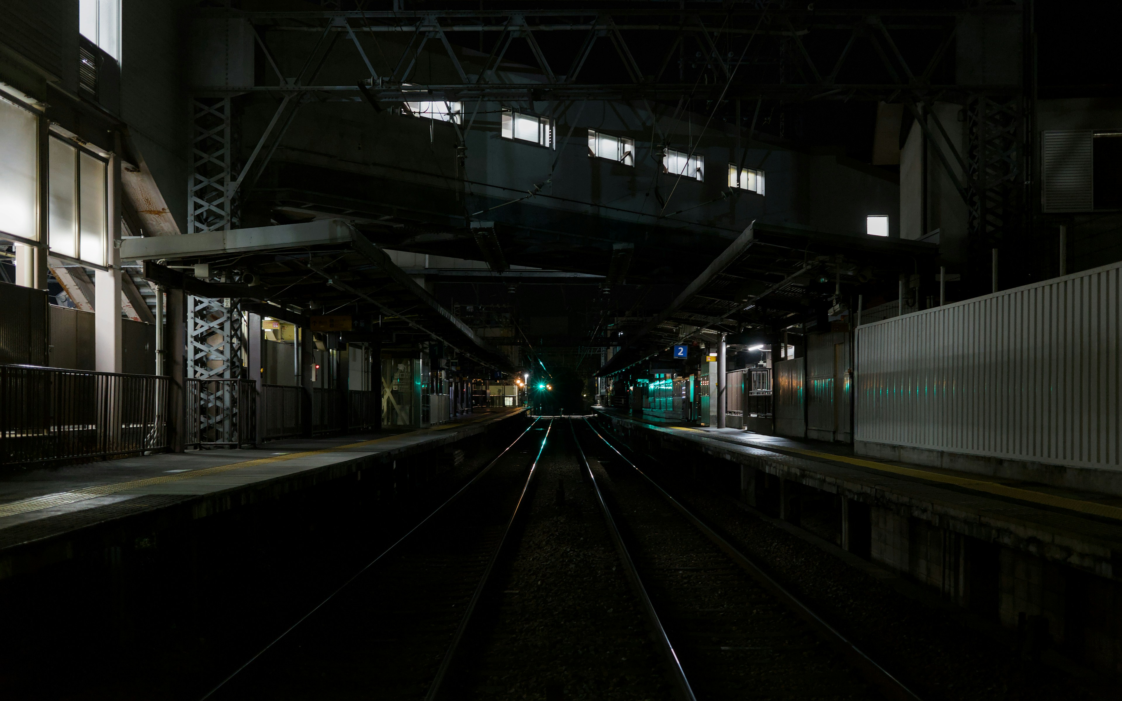 Midnight Rails: A Quiet Transit Tunnel Reaches for Dawn