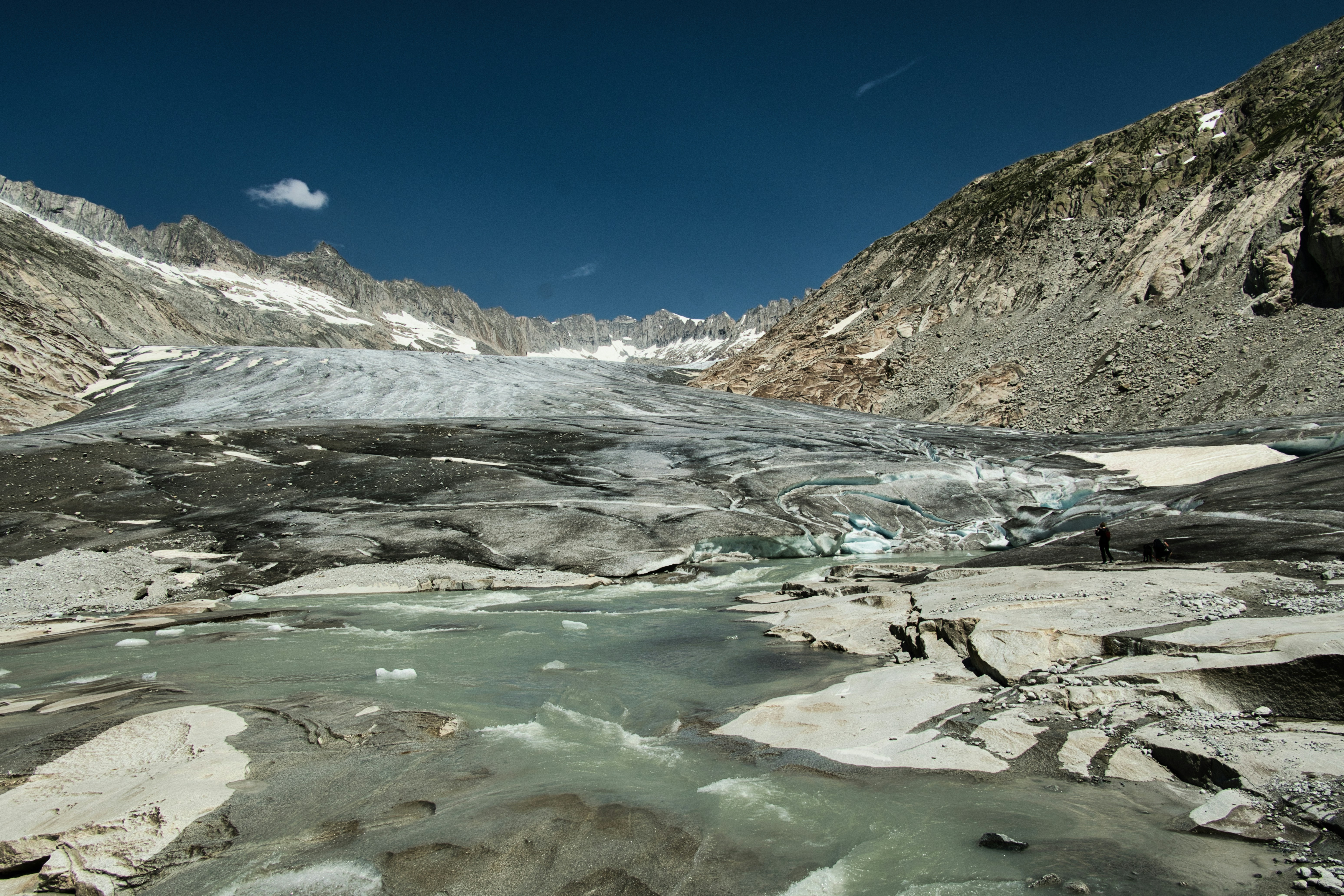Glacial Terrace Under a Deep Alpine Sky