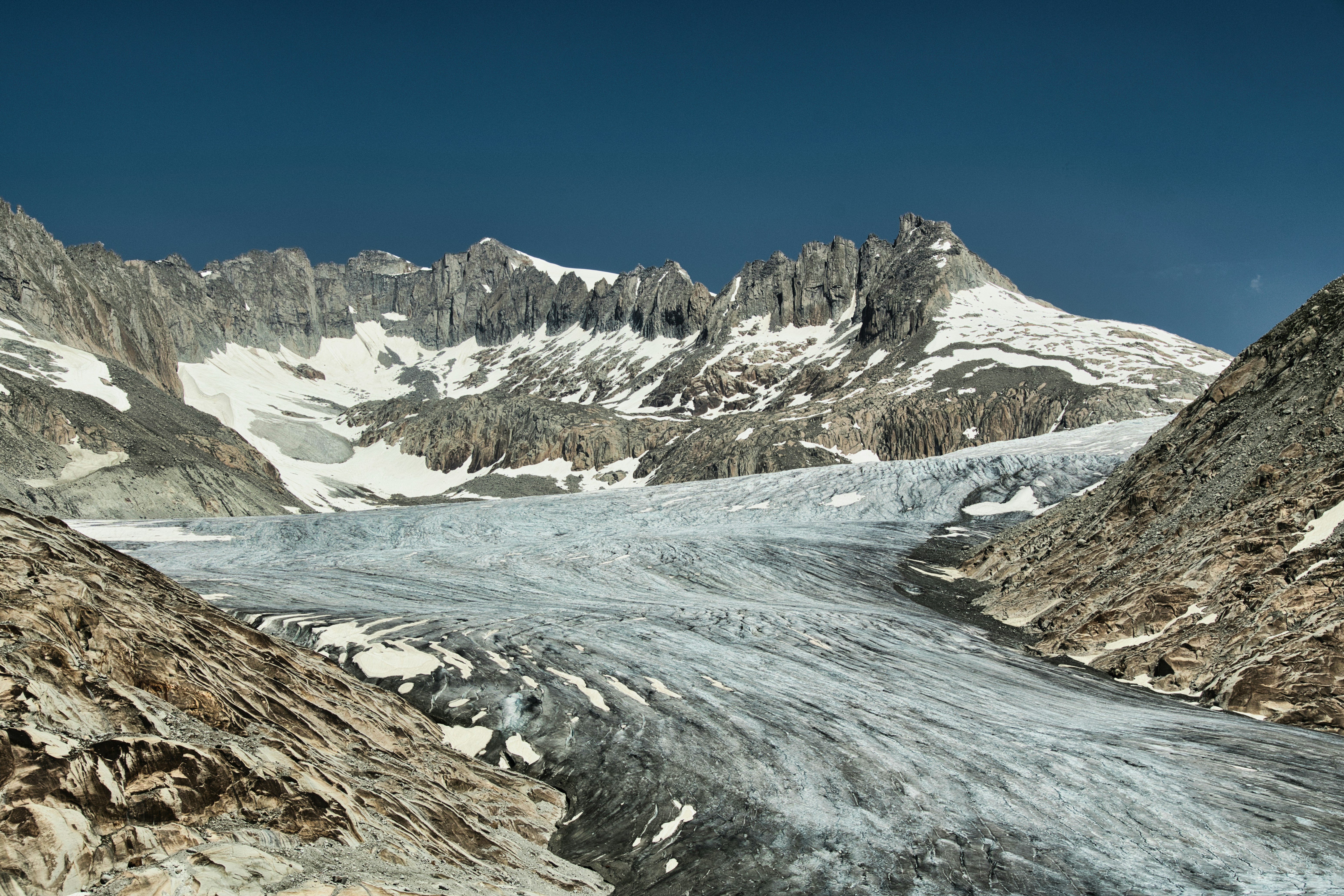 Glacier Arches Under a Clear Alpine Sky
