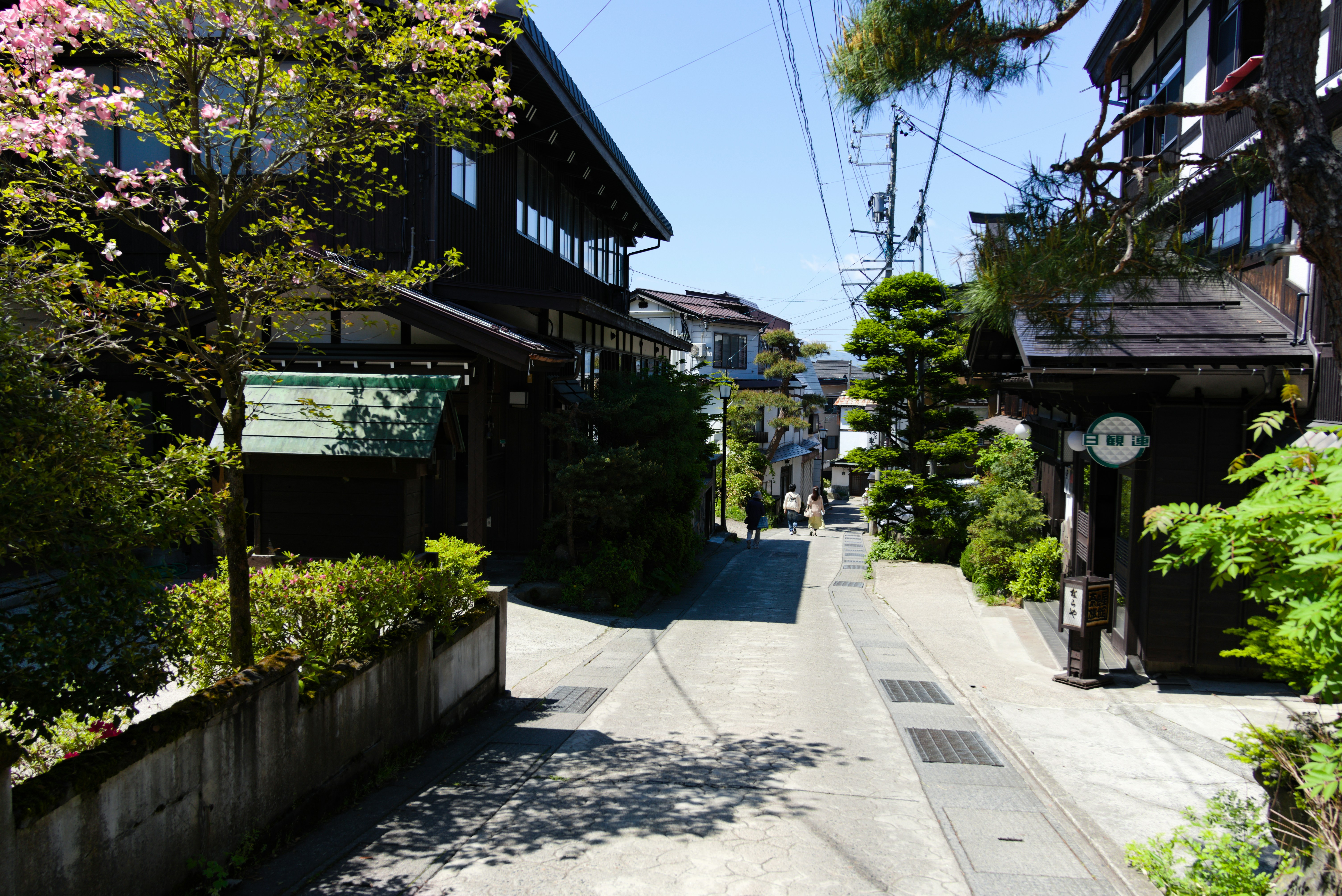 Quiet Kyoto-style Street Dawn: Traditional Facades and Sunlit Alley