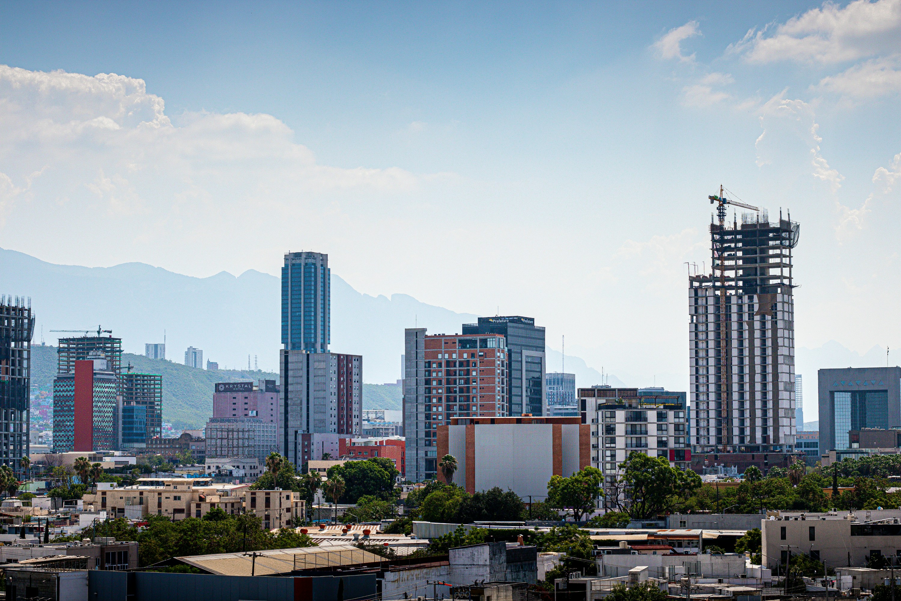 Concrete Skyline Under a Clear Day