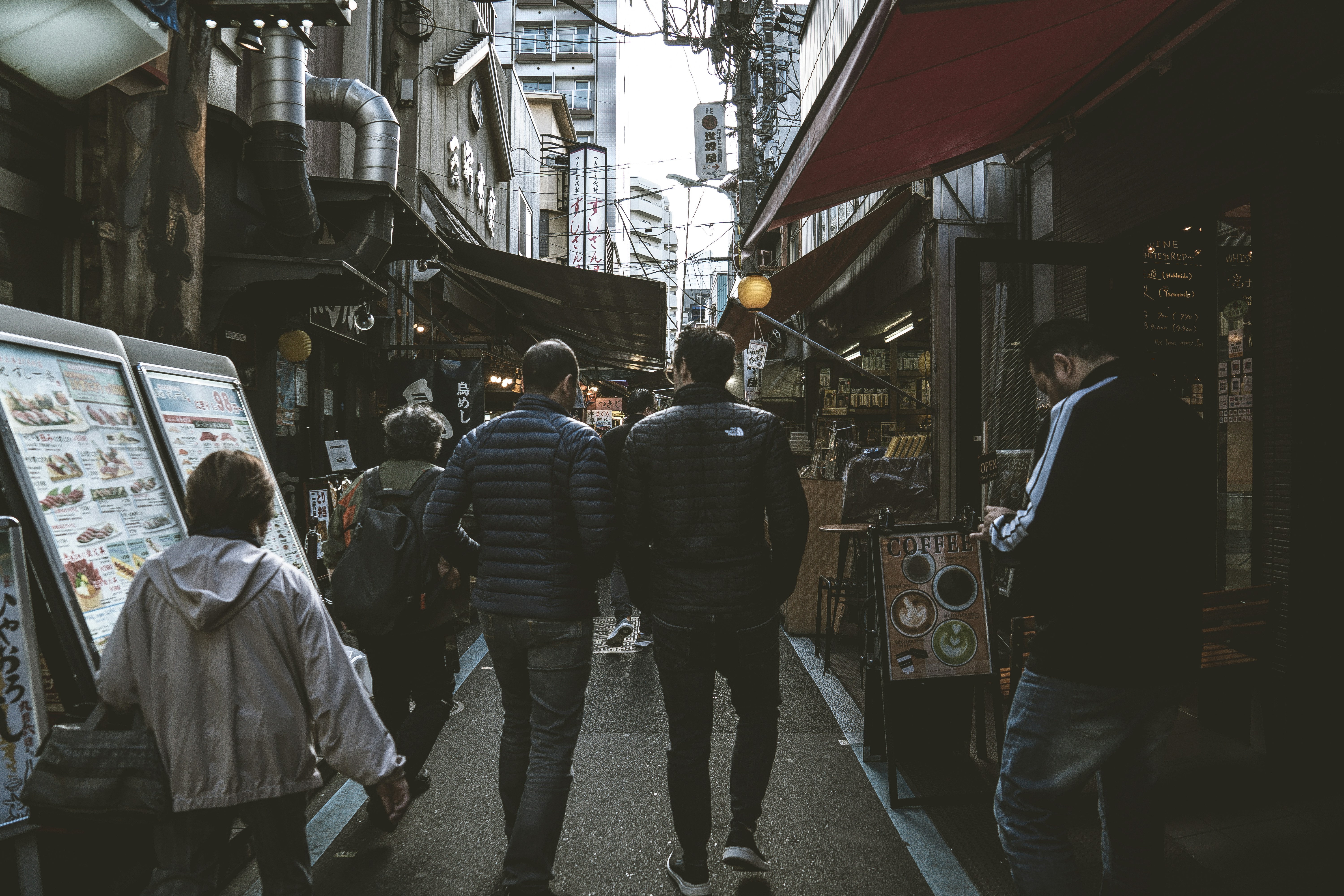 Midday Stroll Through a Narrow Urban Market