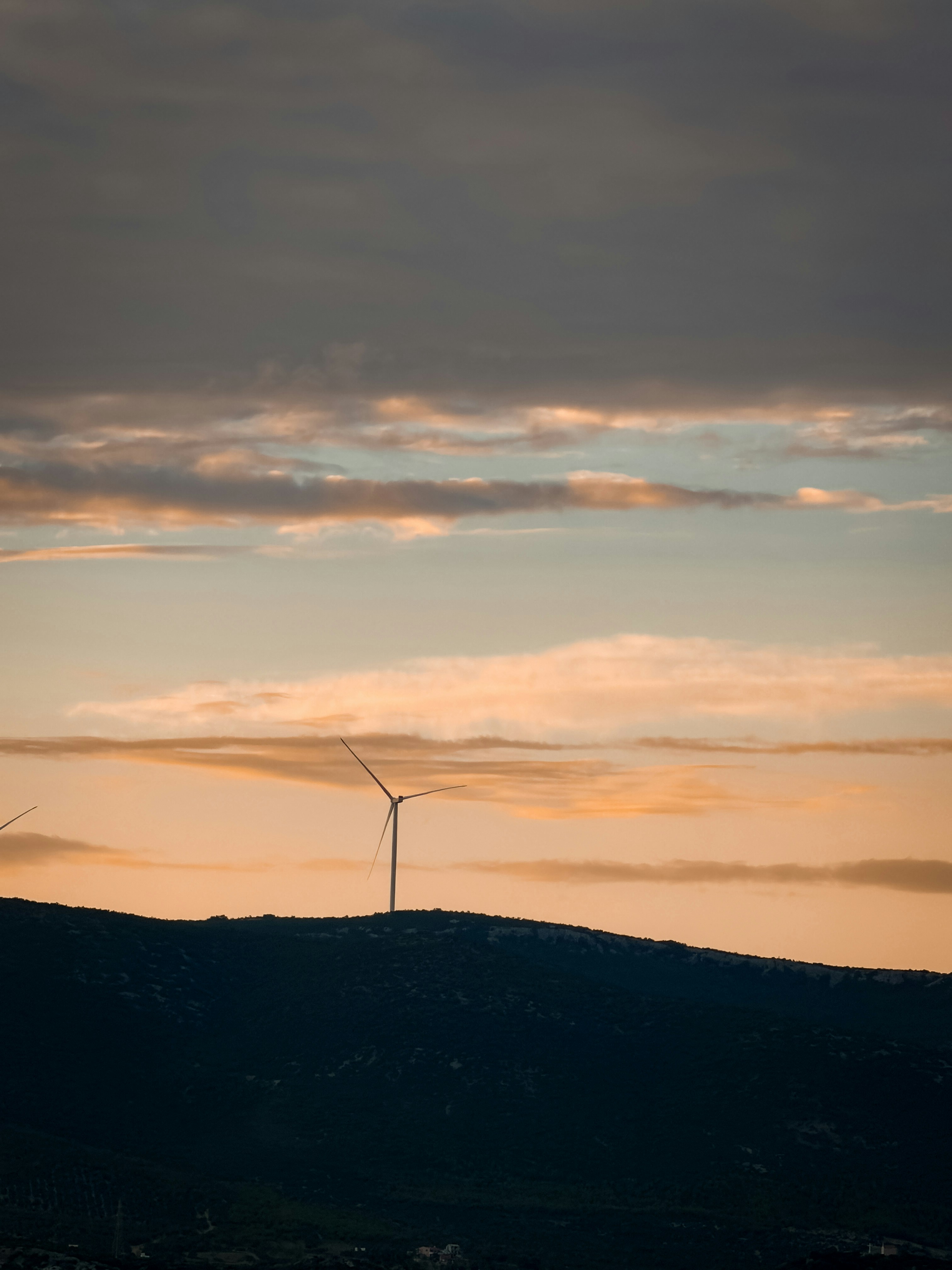 Wind Farm Silhouette at Dusk