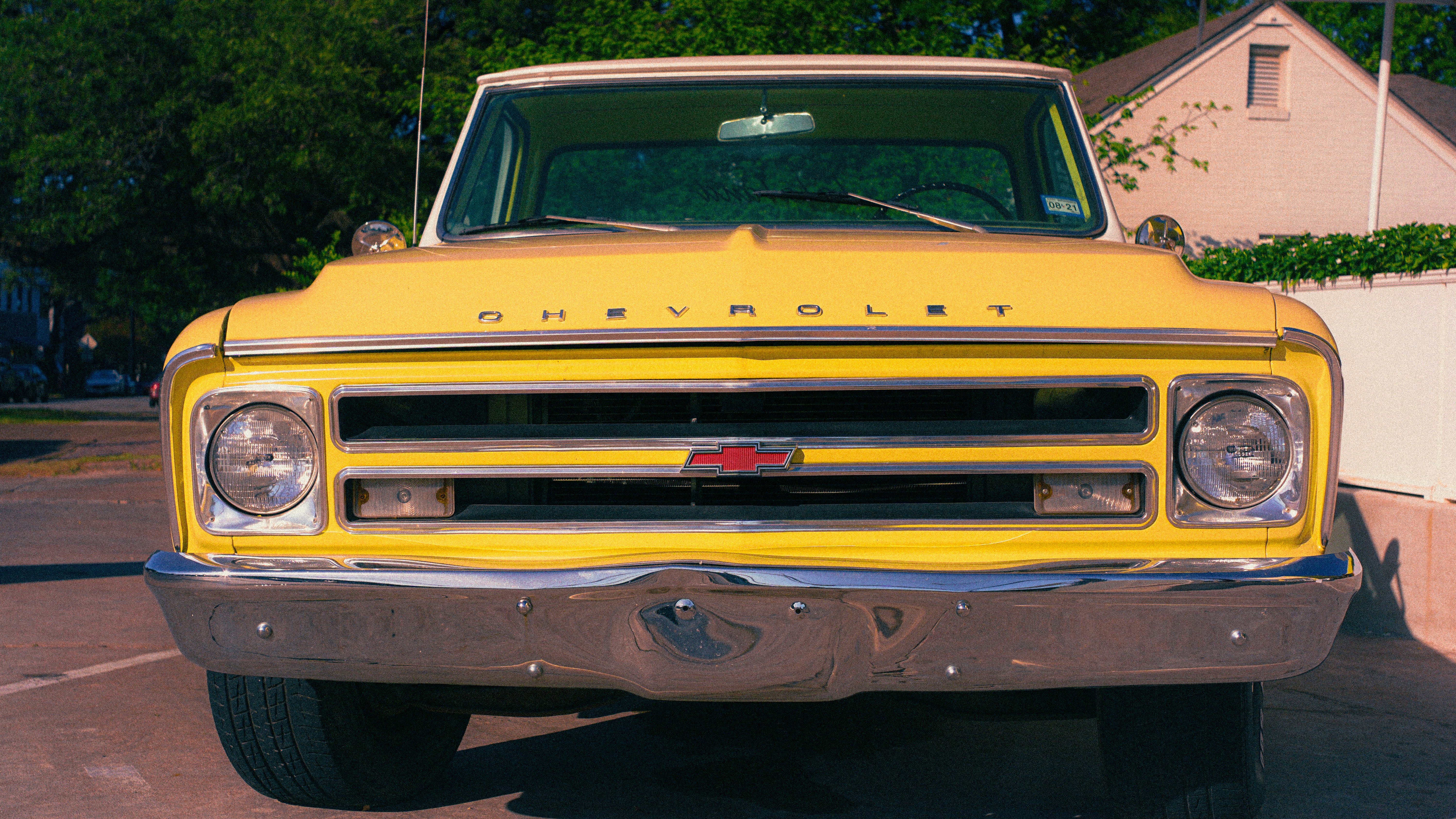 Sunlit Chevrolet: A Bright Classic Front-and-Center