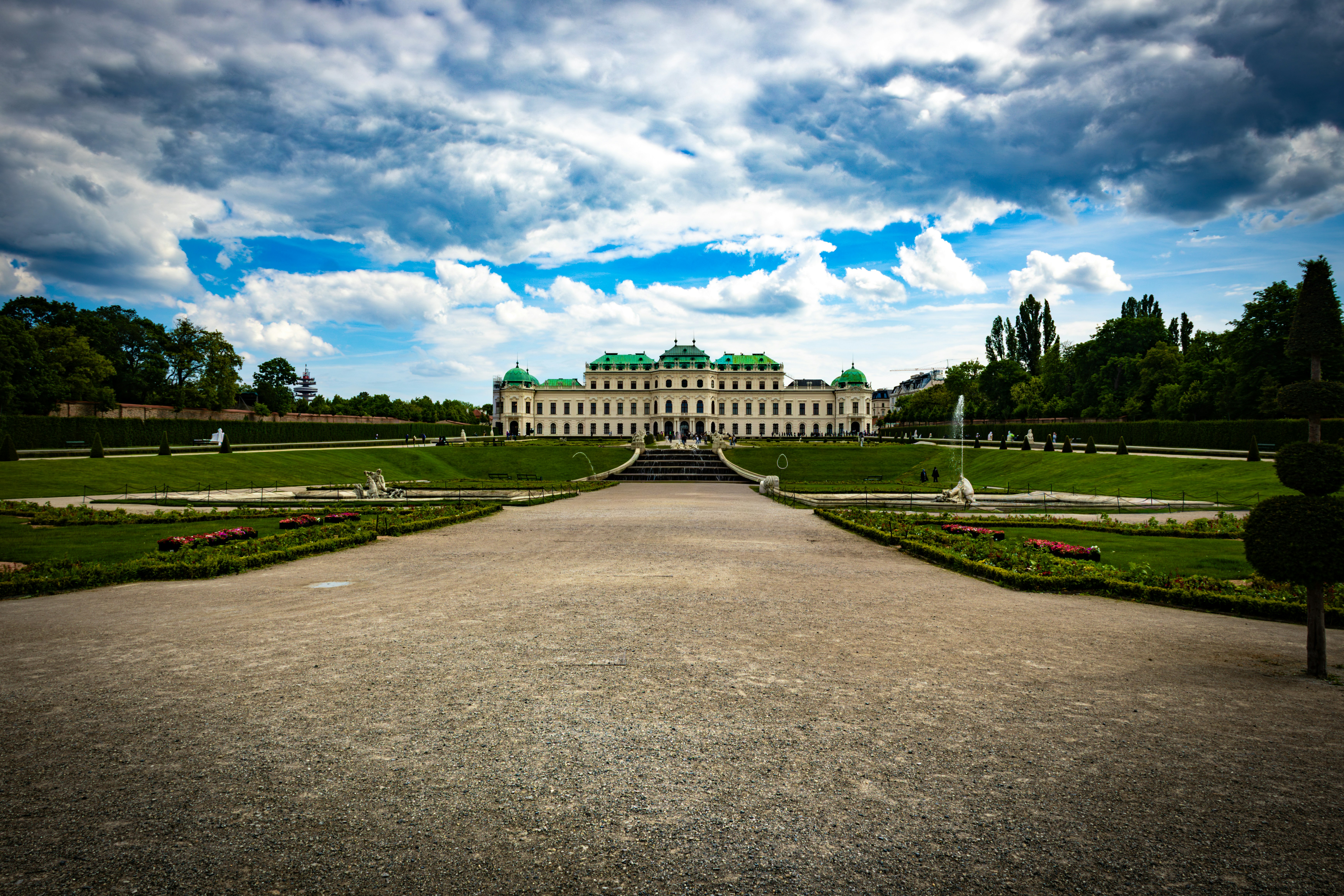 Symmetrical Baroque Grounds Leading to a Grand Palace