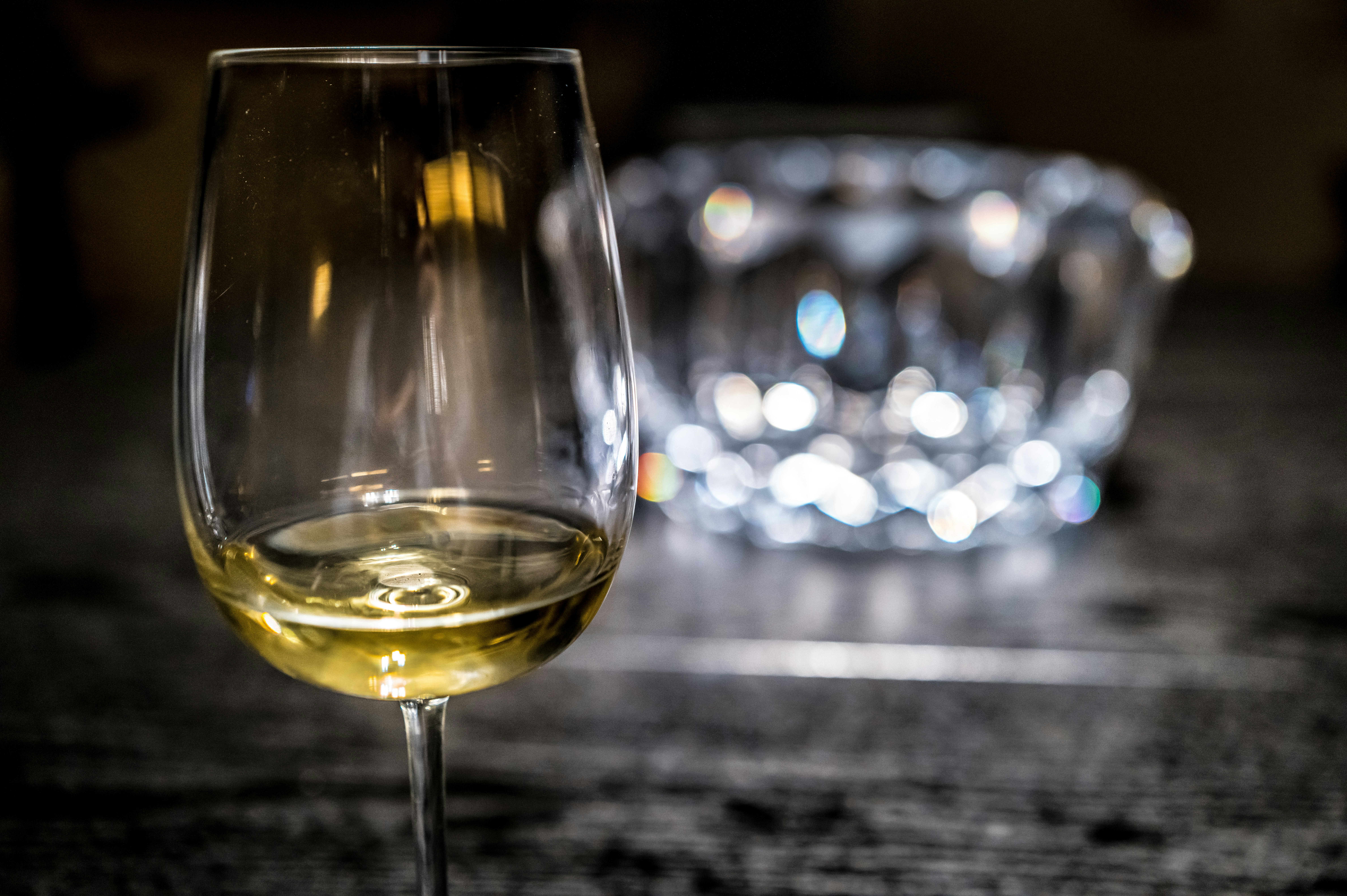 Amber Glass in Focus: A Quiet Moment of Nearby Reflections