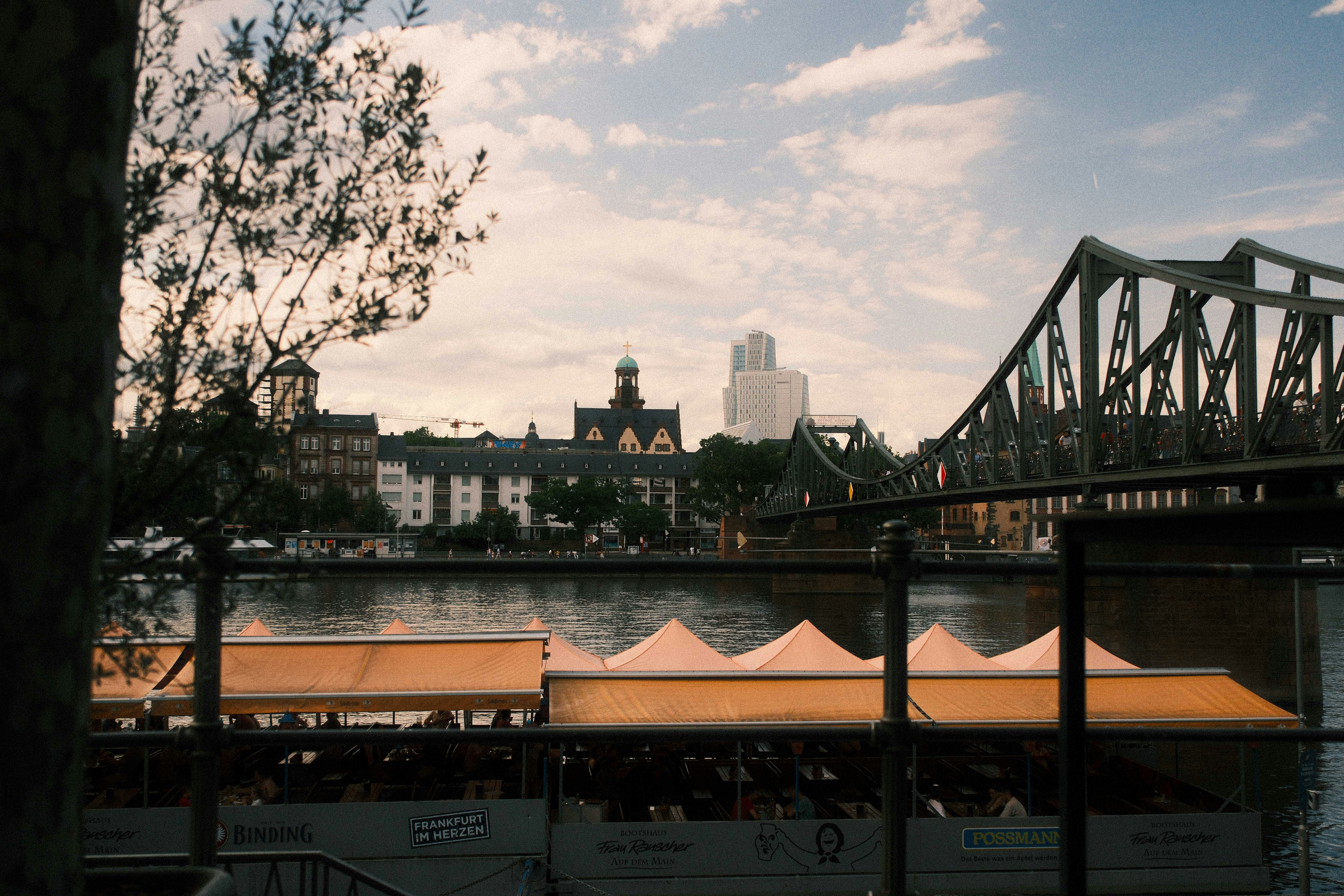 City Riverside Market Under a Steel Span
