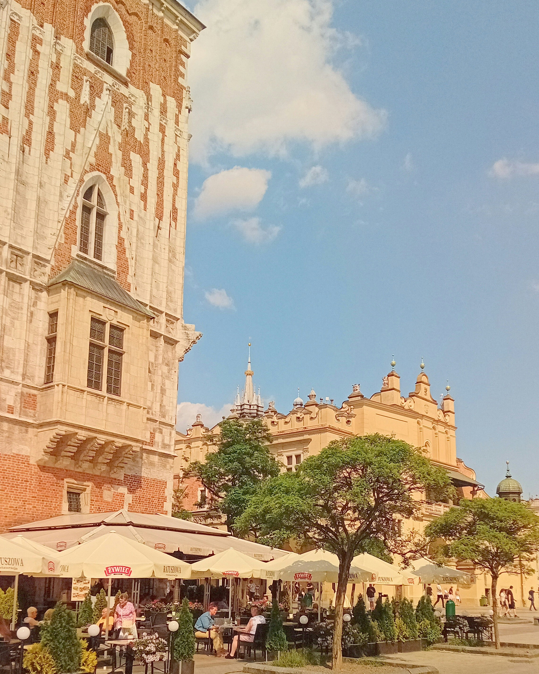 Krakow Main Square in summer heat