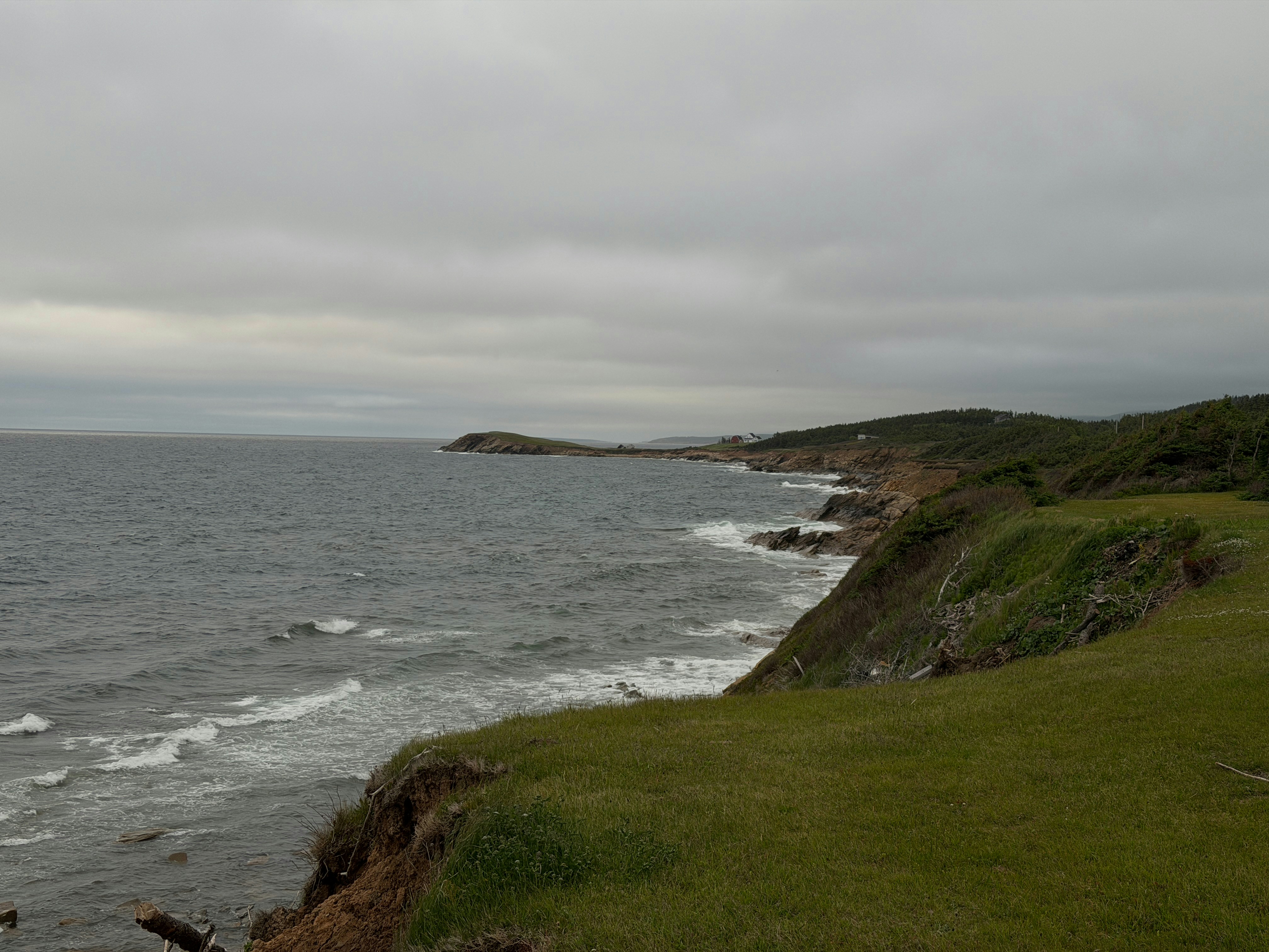 Clifftop Coastal Line at Distant Horizon