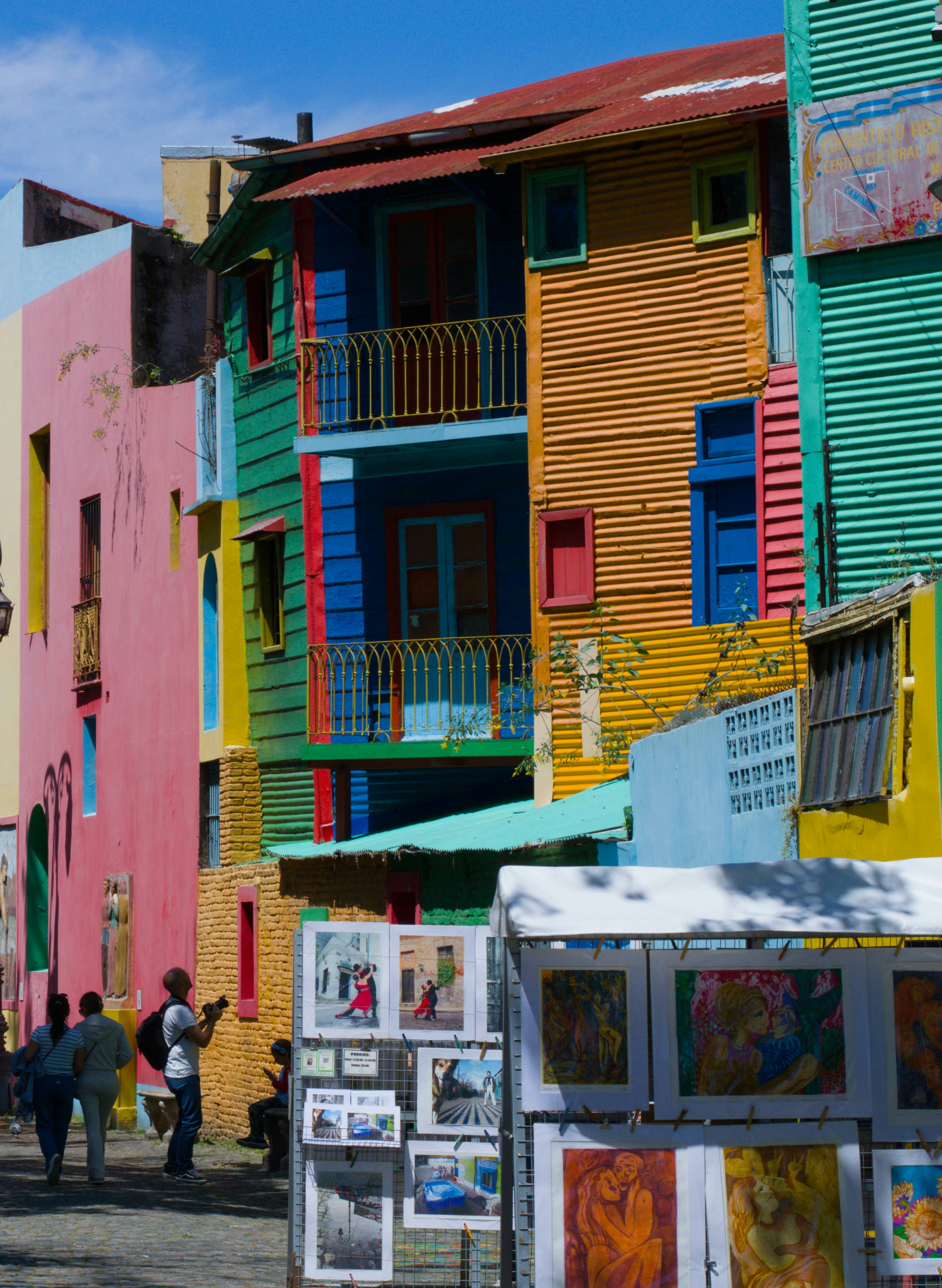 Colorful Facade: A Kaleidoscope of Balconies and Street Art