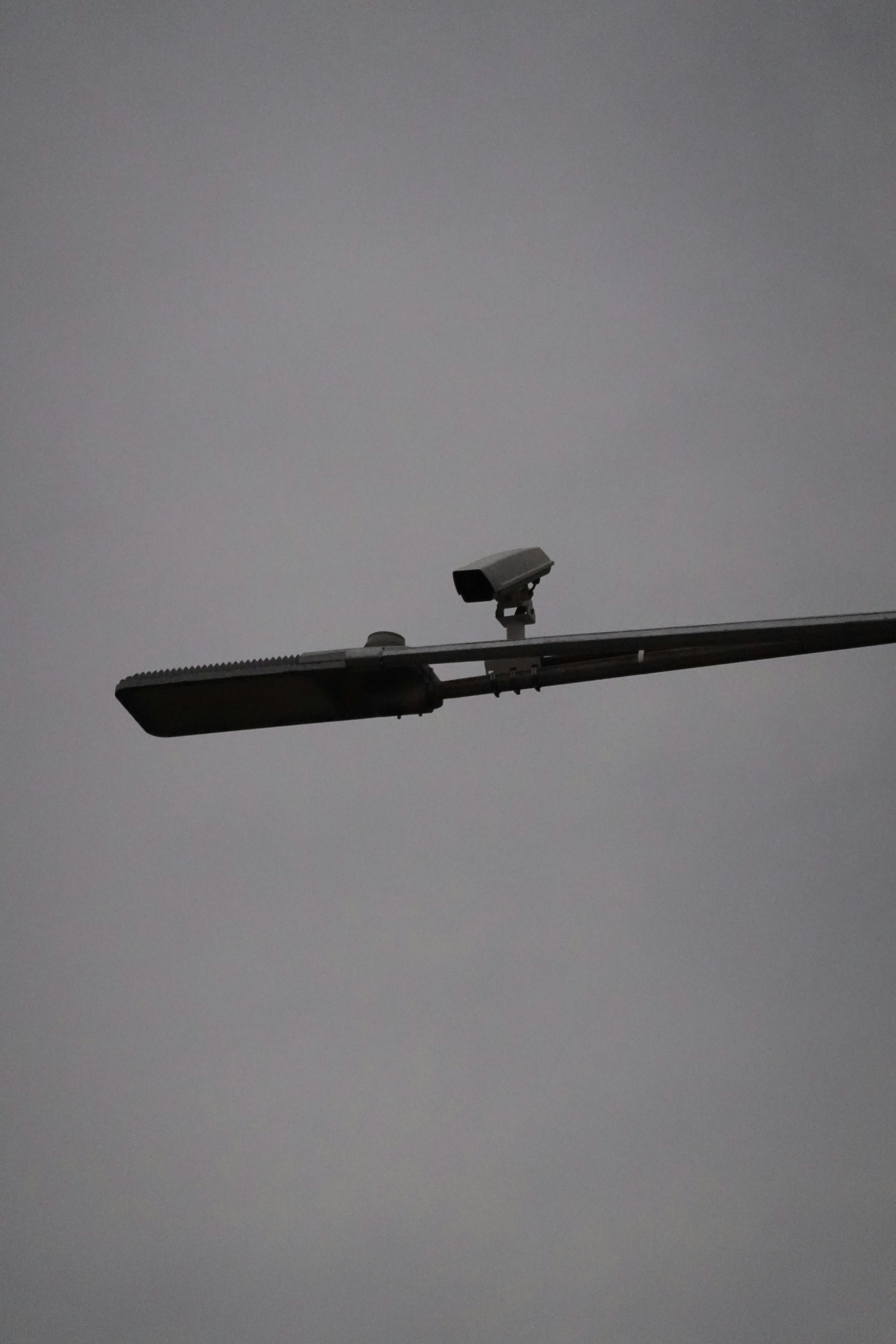 Urban Skyline Sentinel: A Streetlight Speaks Through the Dusk