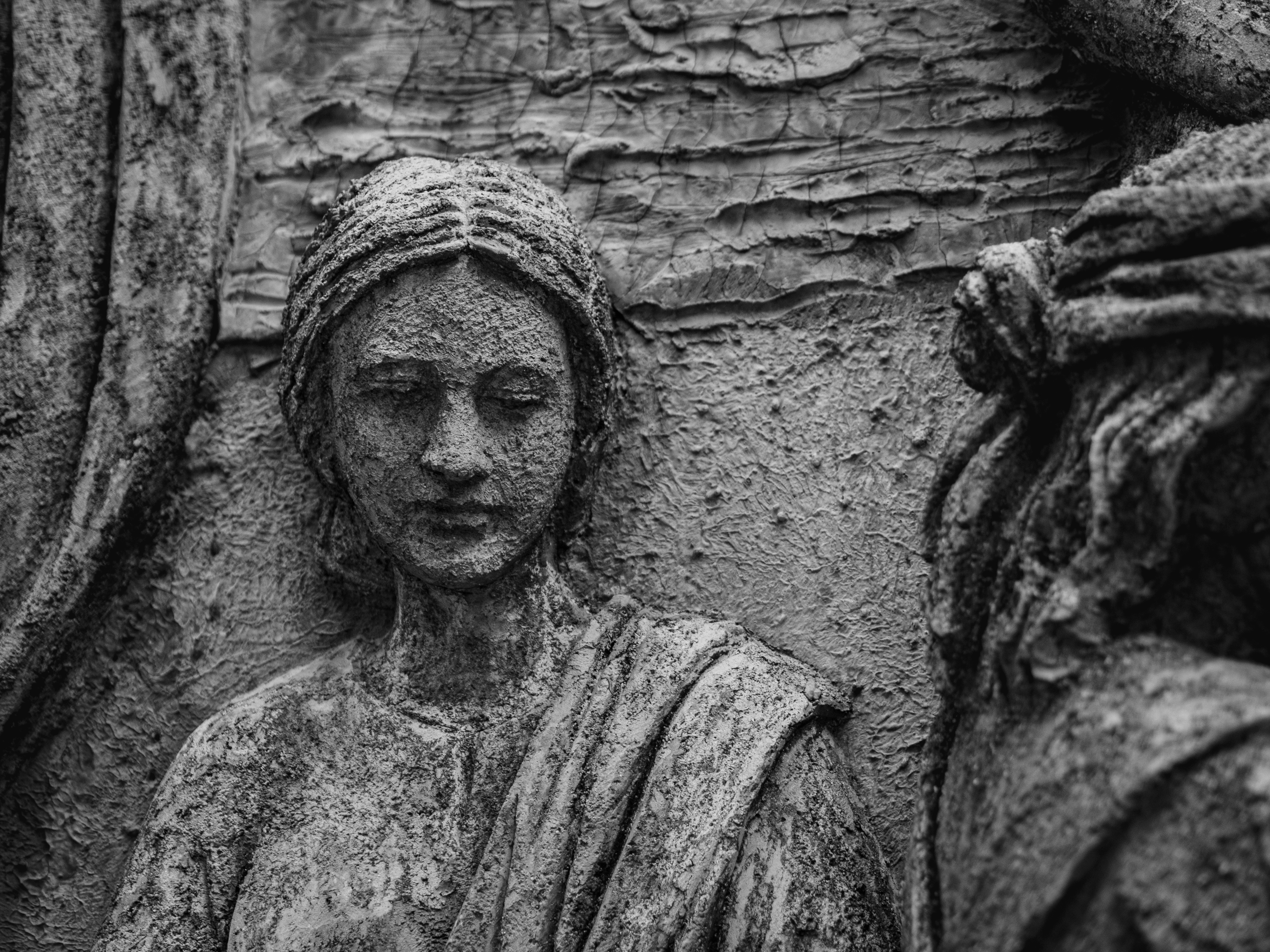 Weathered Gaze: A Stone Portrait Sealed in Time