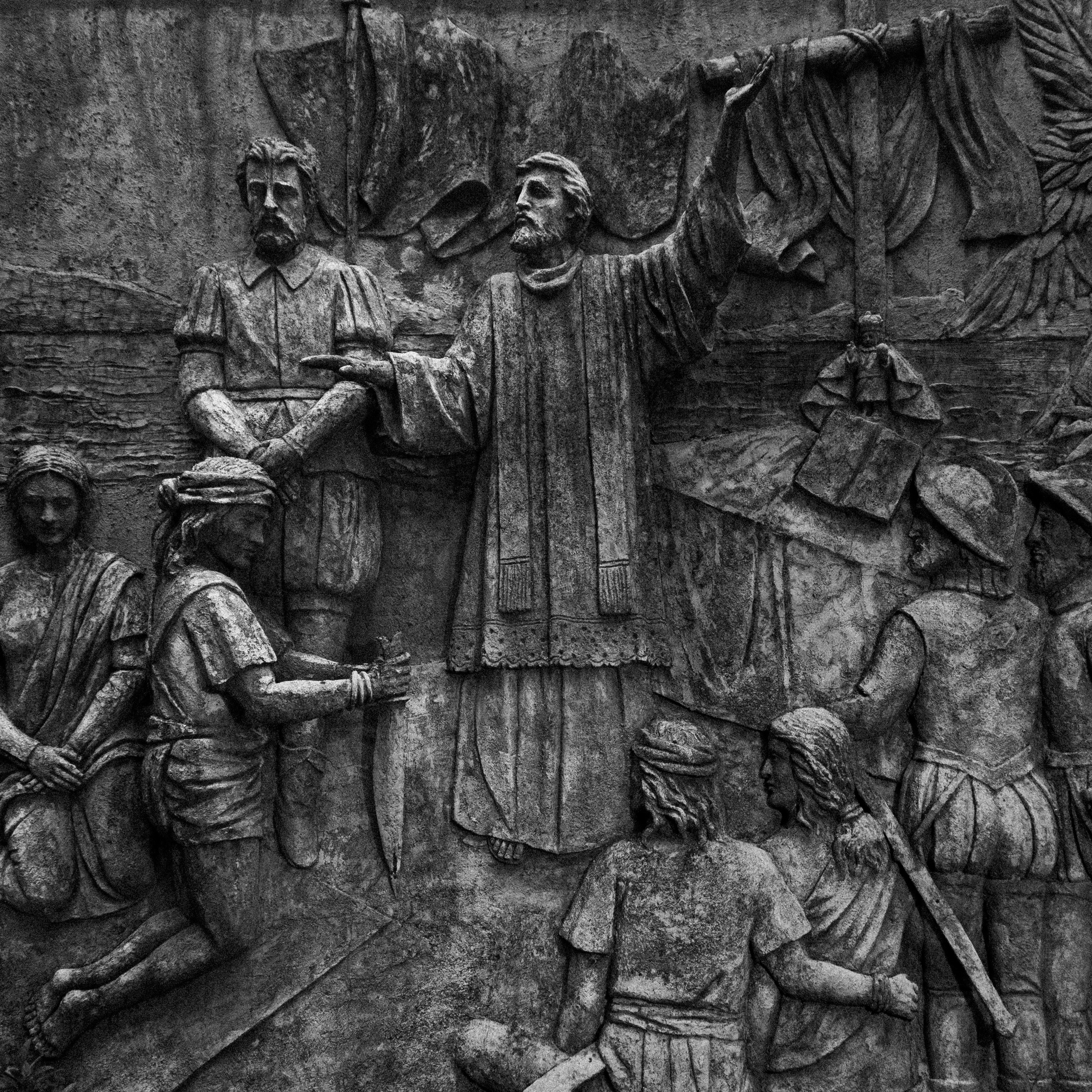 Stone Sermon: A Central Figure Addresses a Circular Assembly
