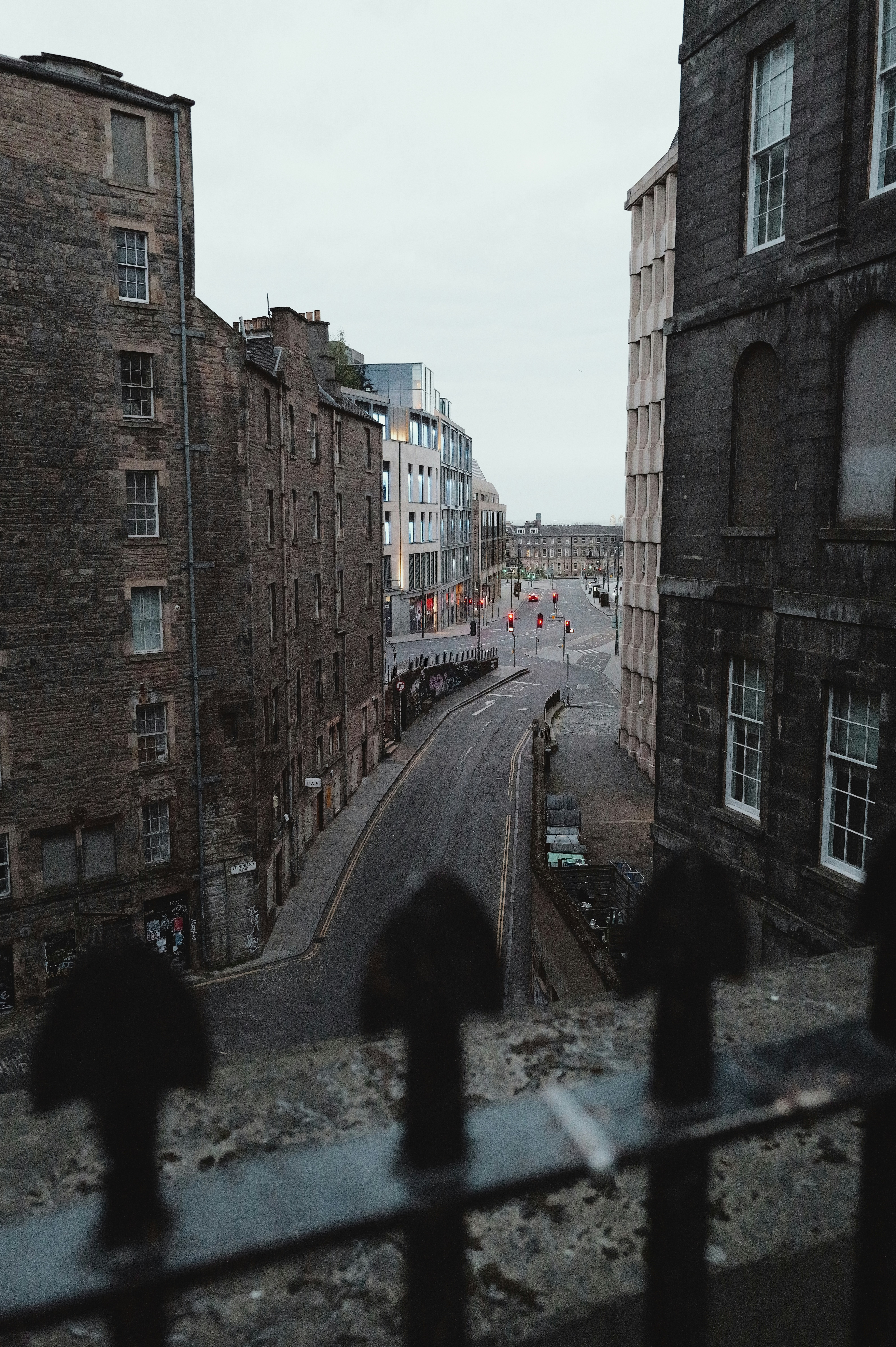 Rising Street Through Aging Facades