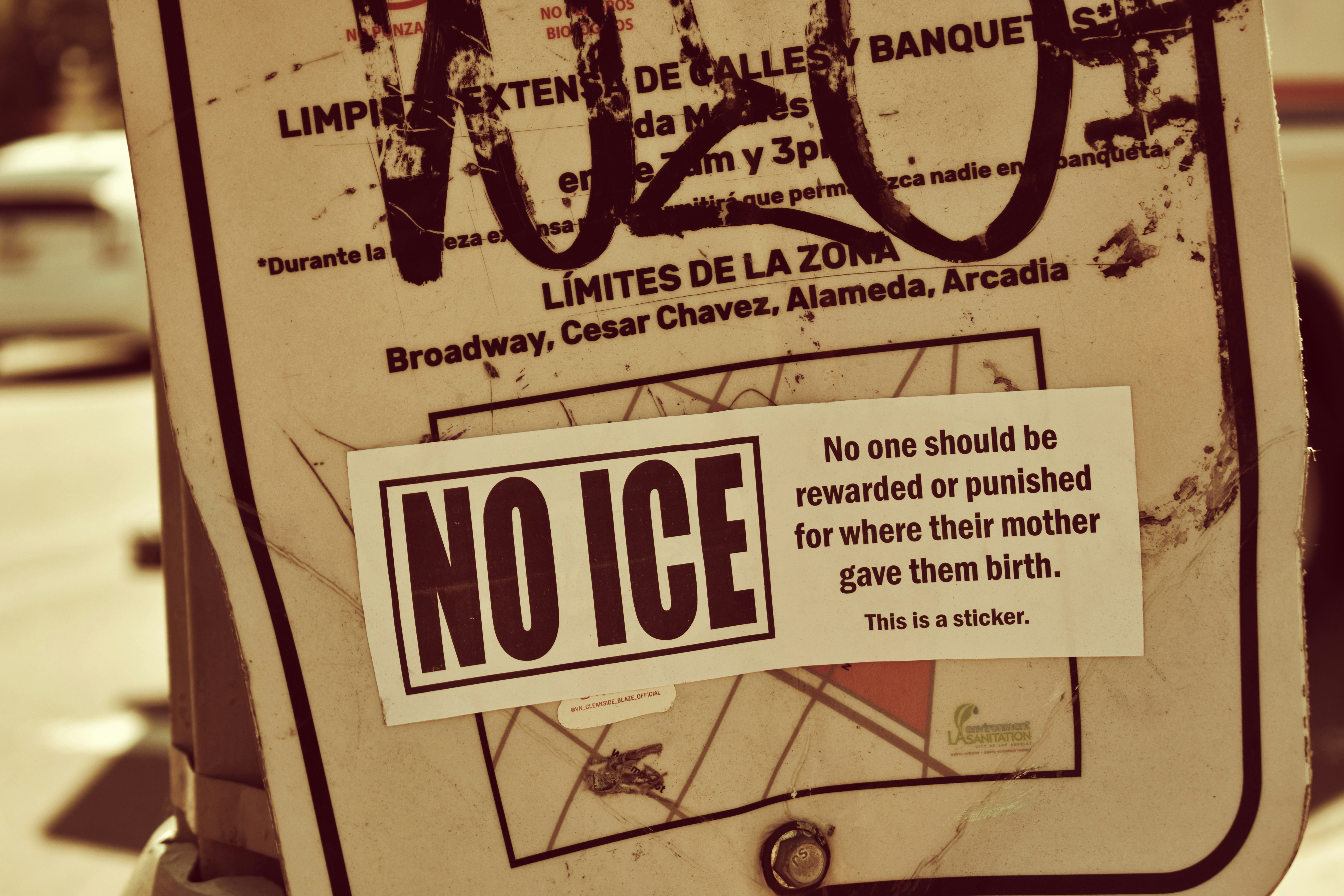 No Ice Sticker on the City Billboard