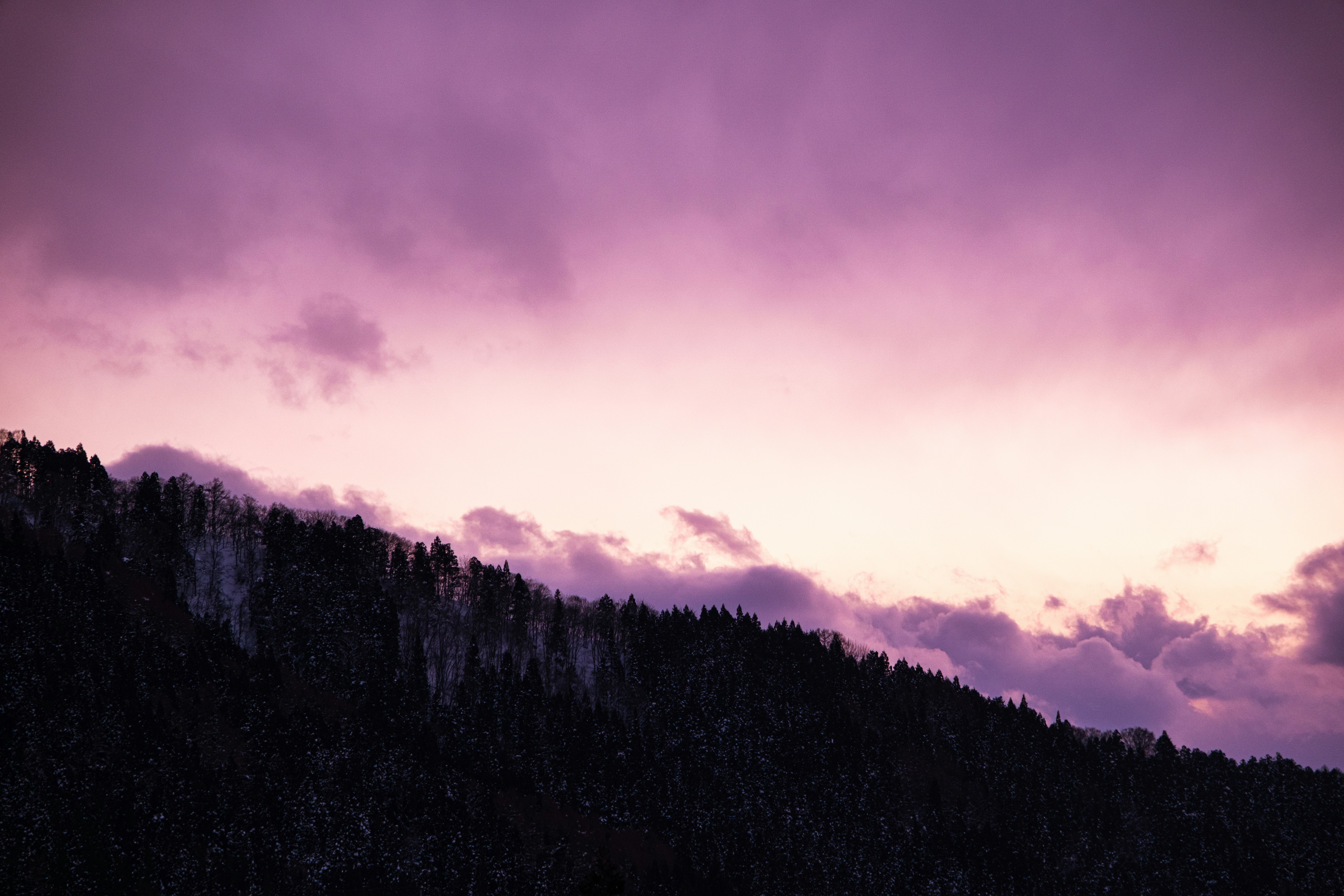 Dawn over frost-dusted ridge
