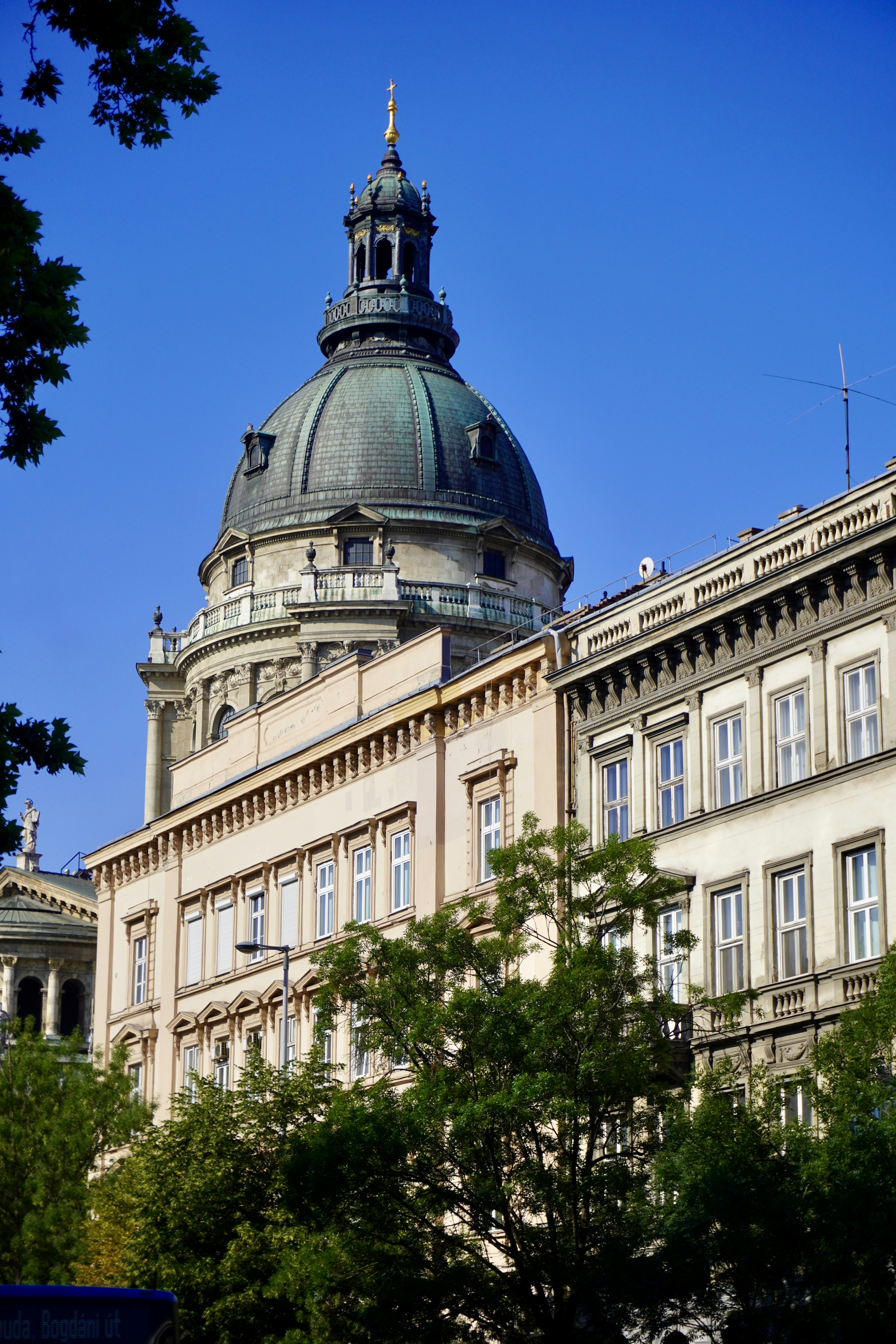 Baroque Dome Reaching the Sky Over City Facade