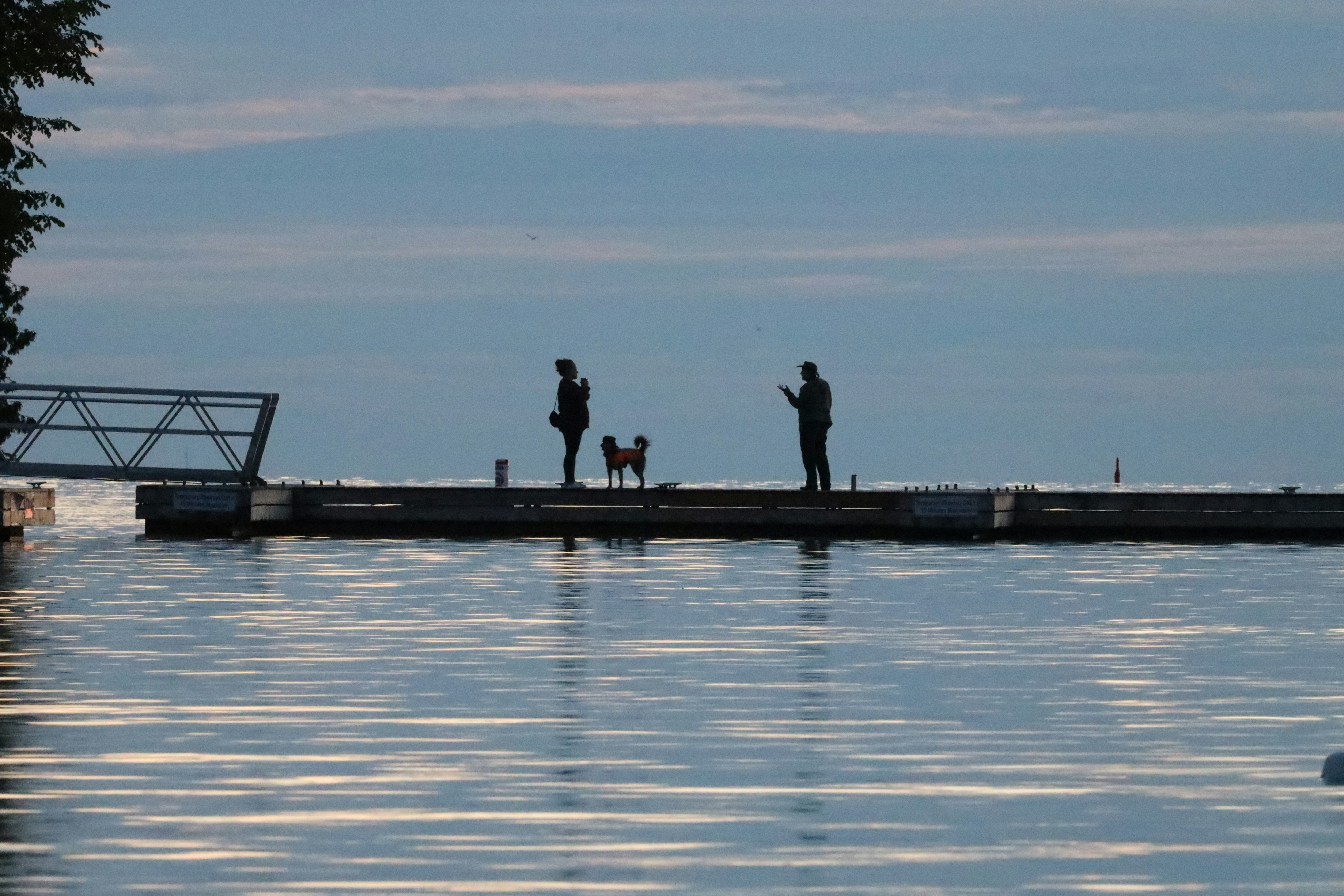 Silhouettes at the Waterfront: A Quiet Pause on the Pier