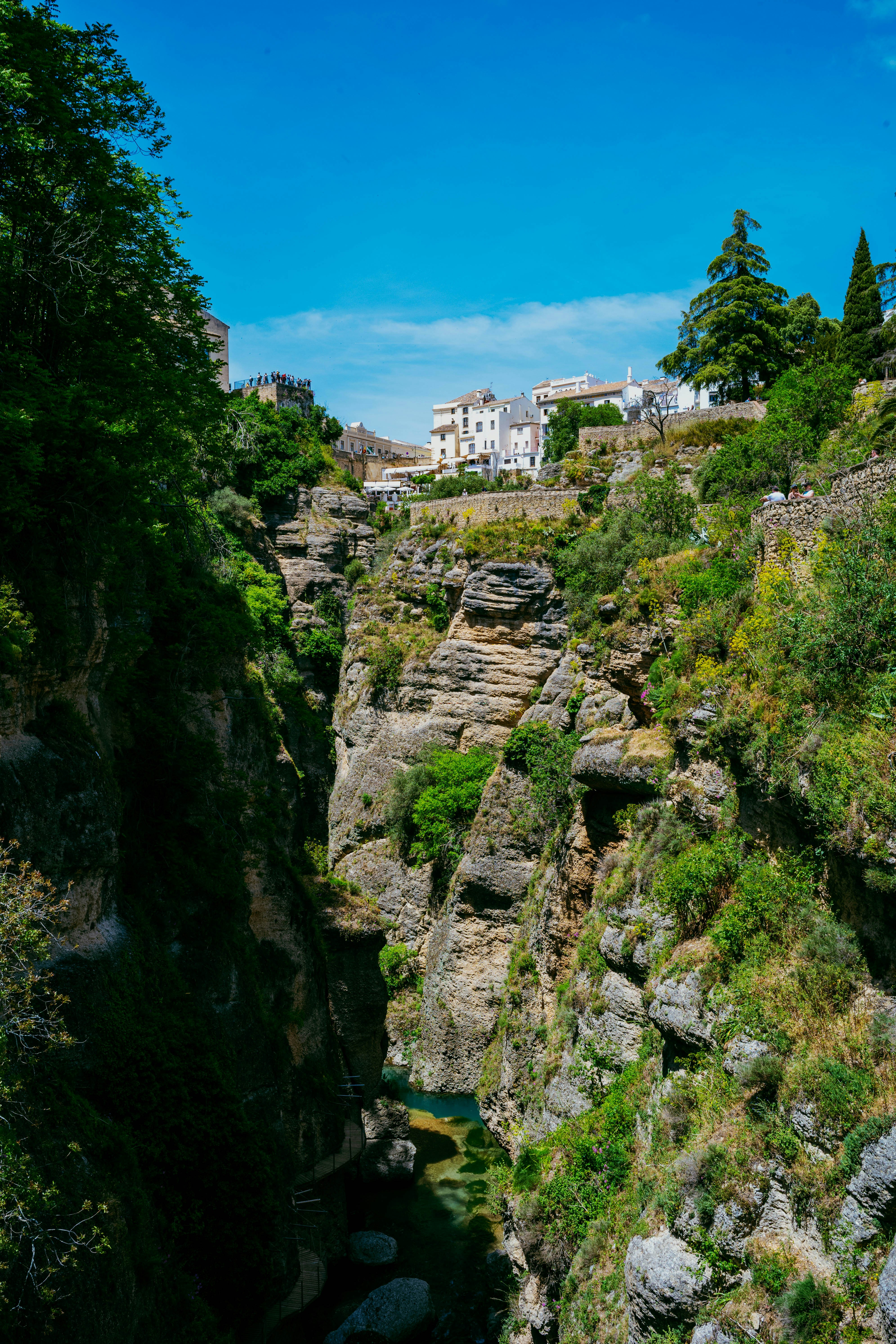 Cliffside Village above a Canyoned Gorge