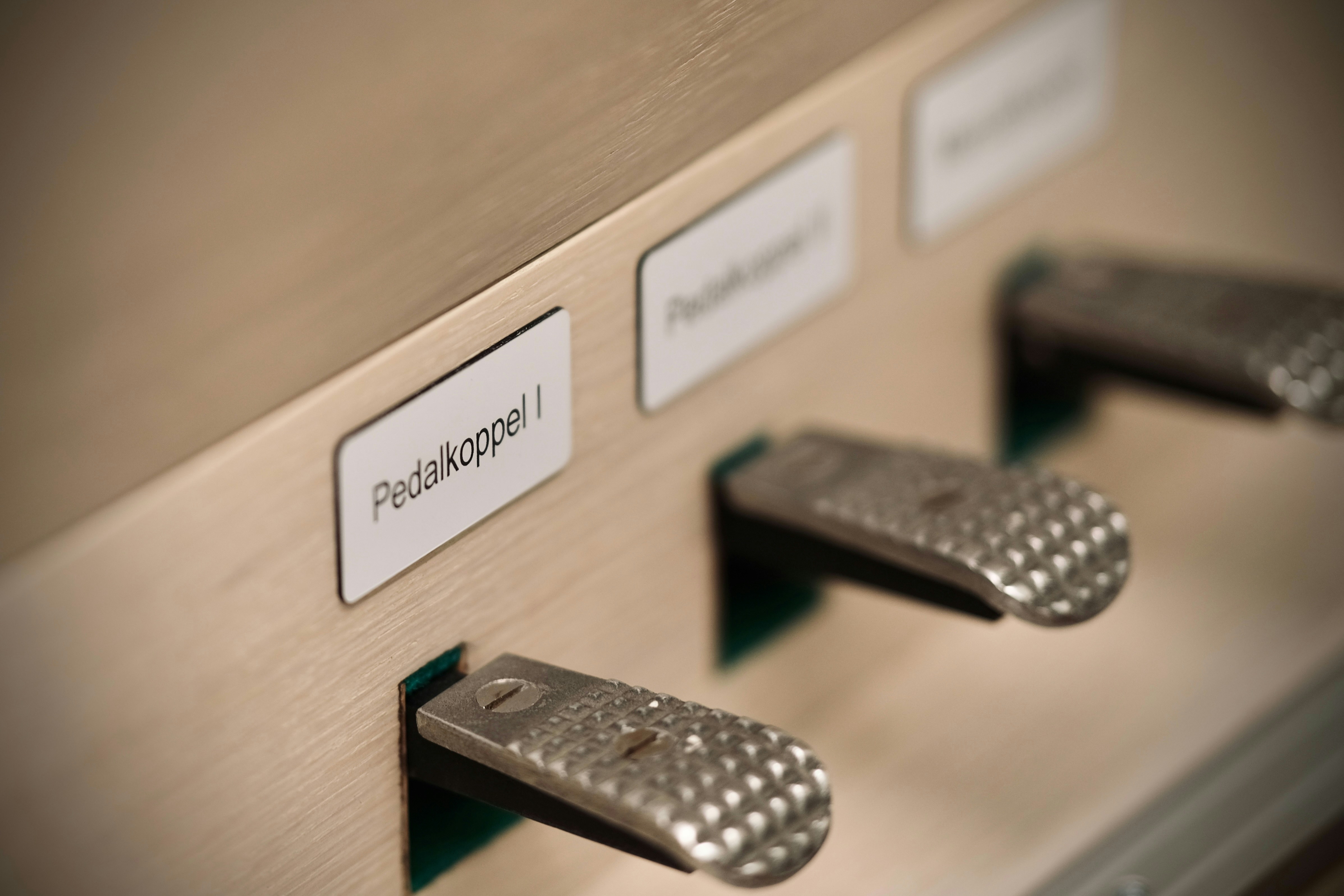 Pedal Surfaces of a Metal Panel: Close-Up of Foot Pedals