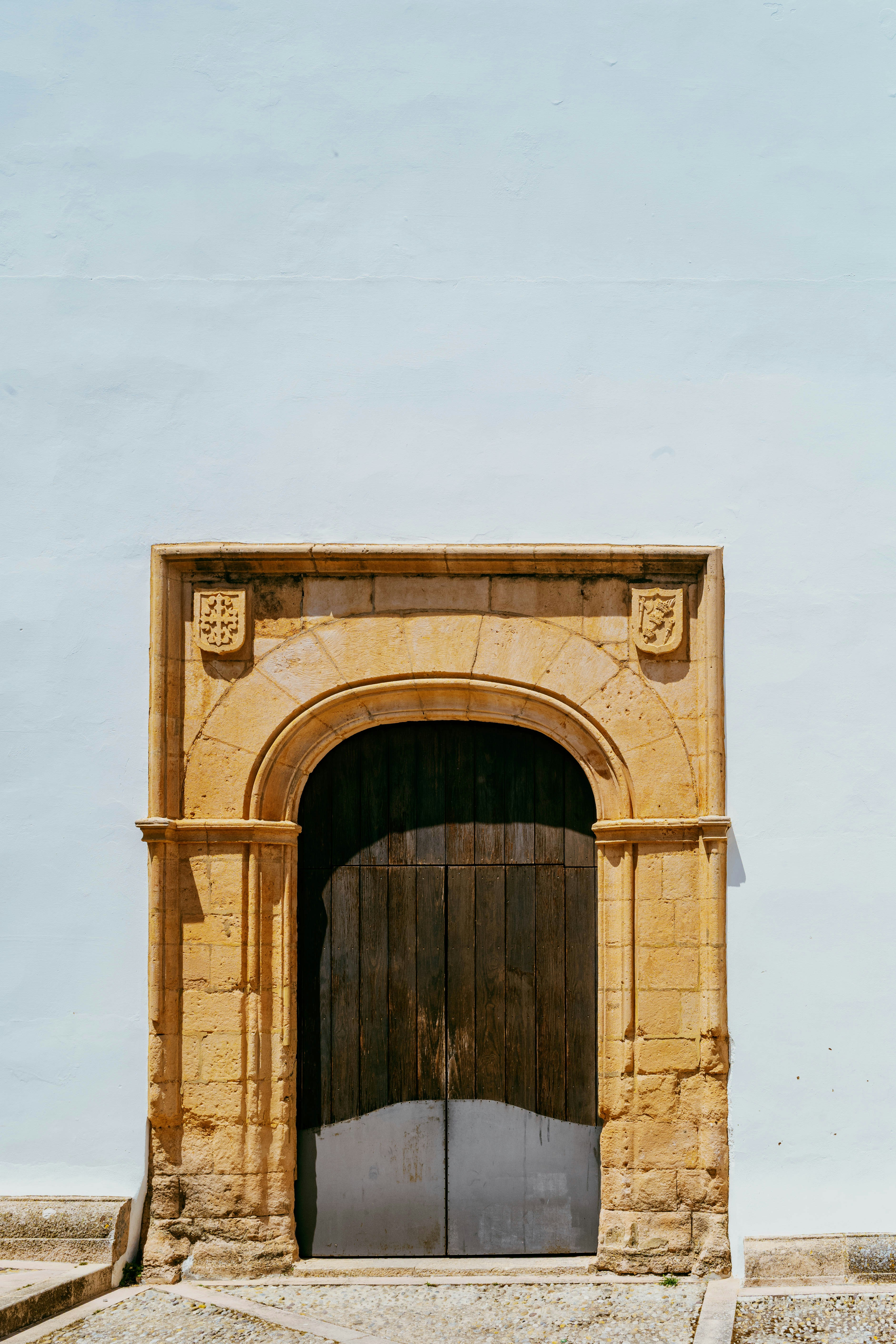 Stone Portal in Soft Blue Wall