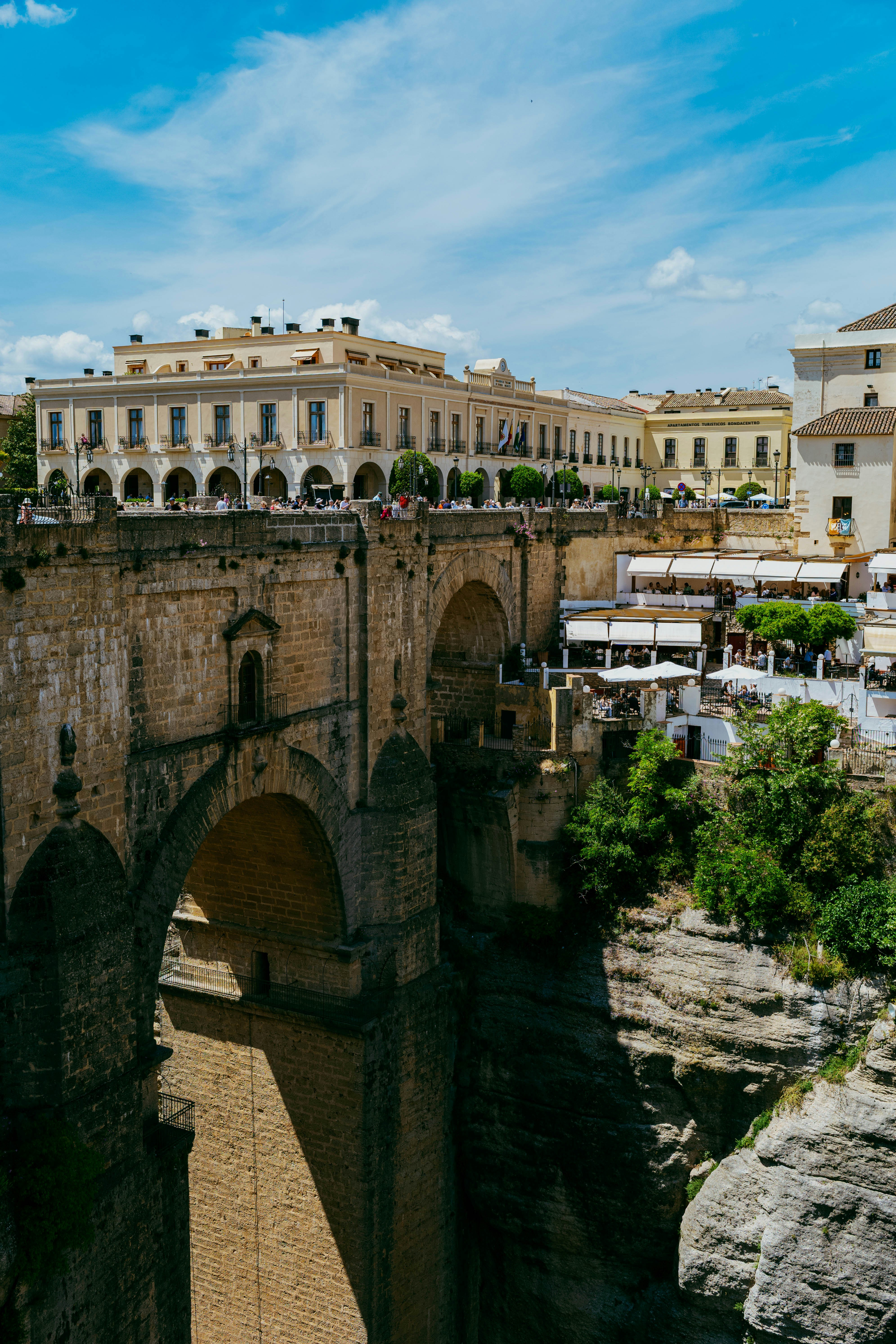Limestone Bridge Terrace: A Sunlit Town Overlook