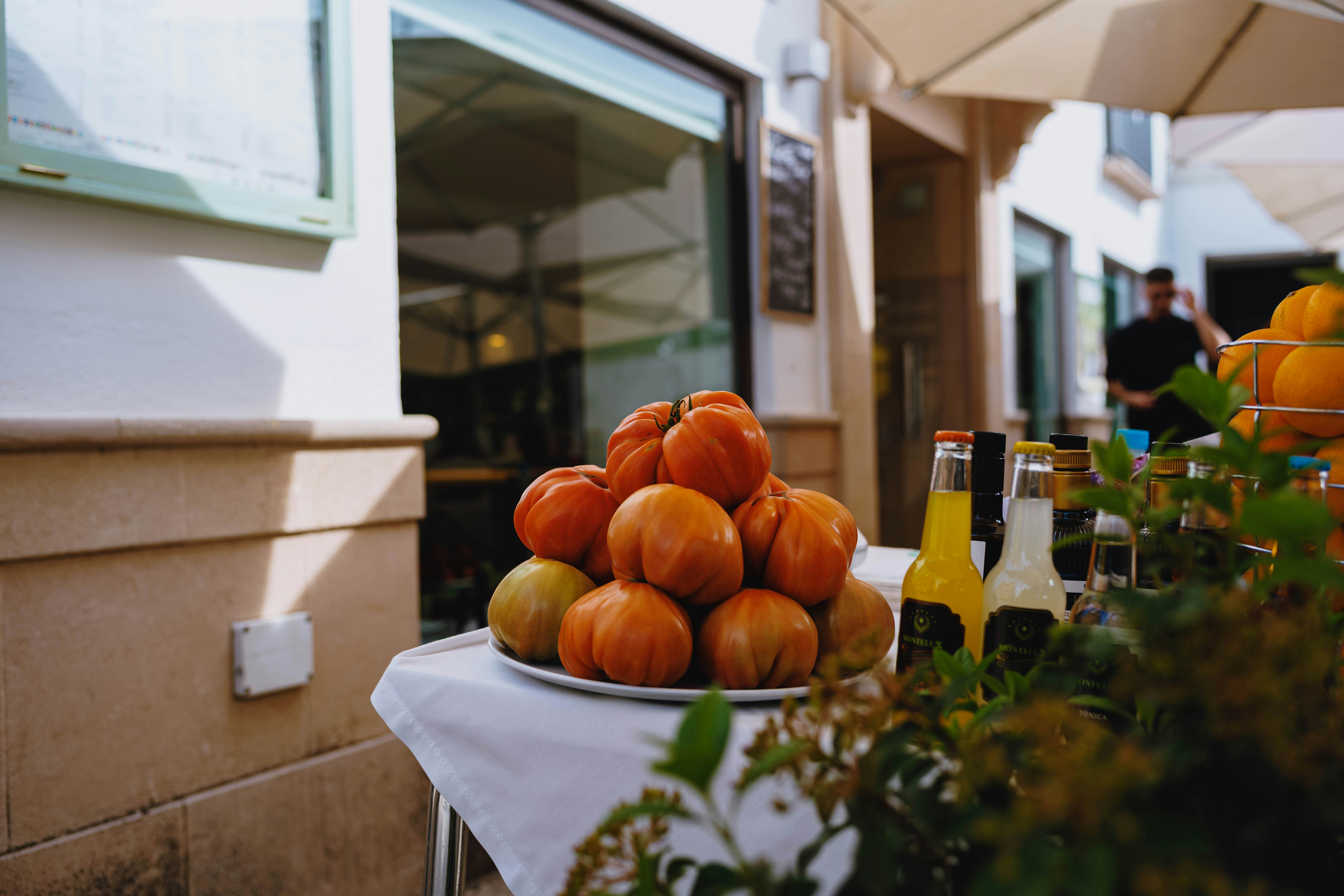 Pumpkins and Brew: A Sunny Barside Market Scene