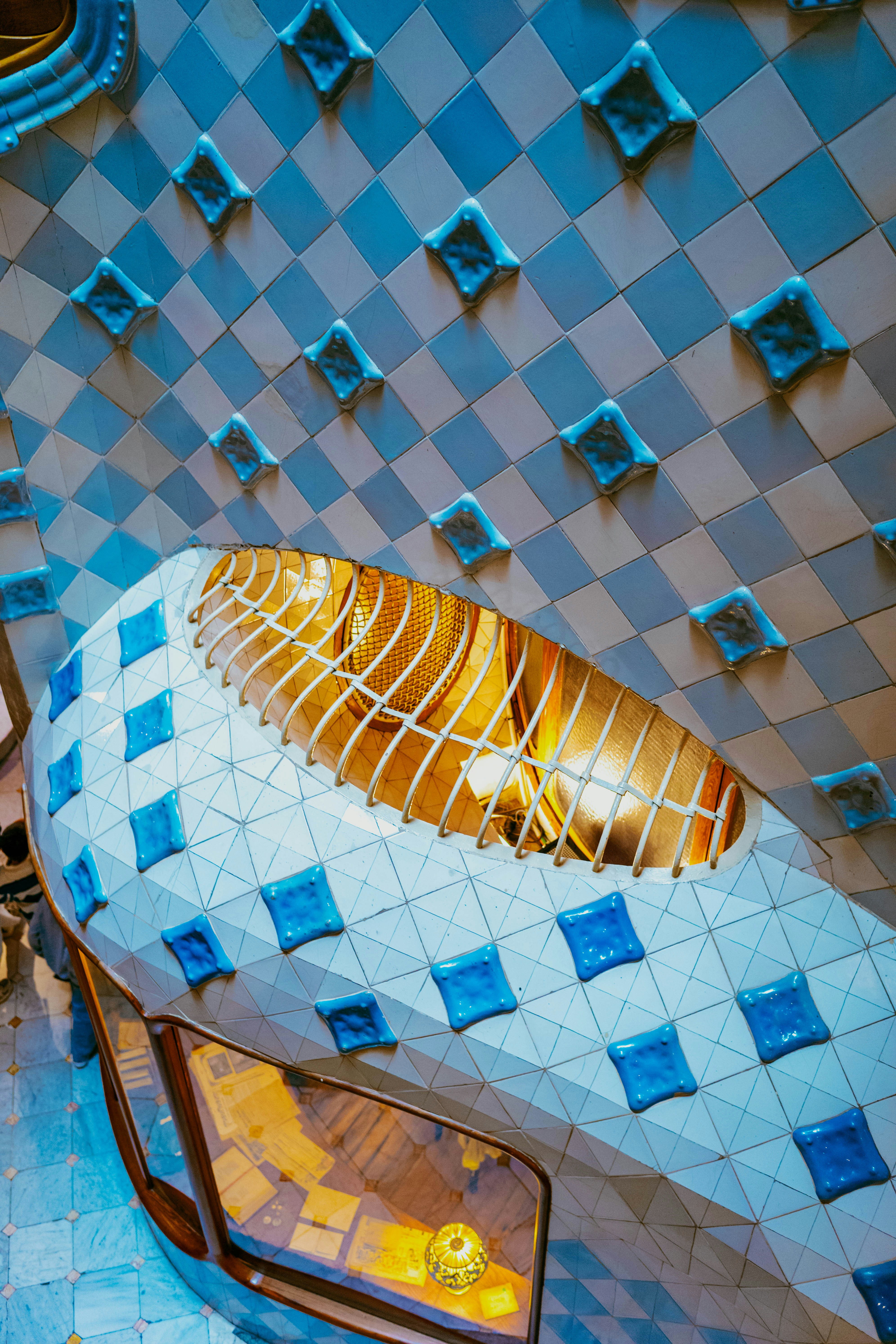 Orange Light Through a Geometric Atrium