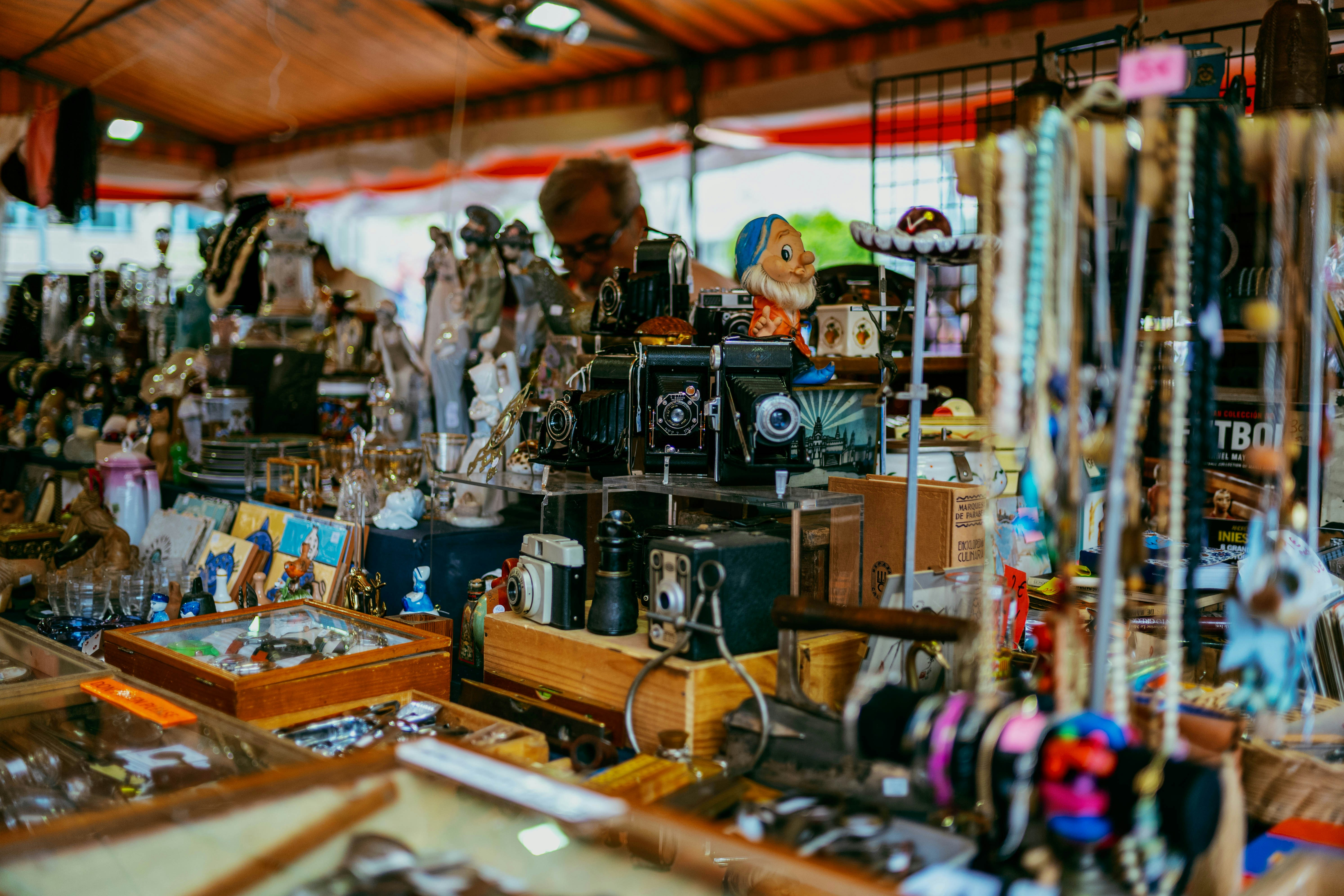 Vintage Market Tangled in Neons and Shutter Specks
