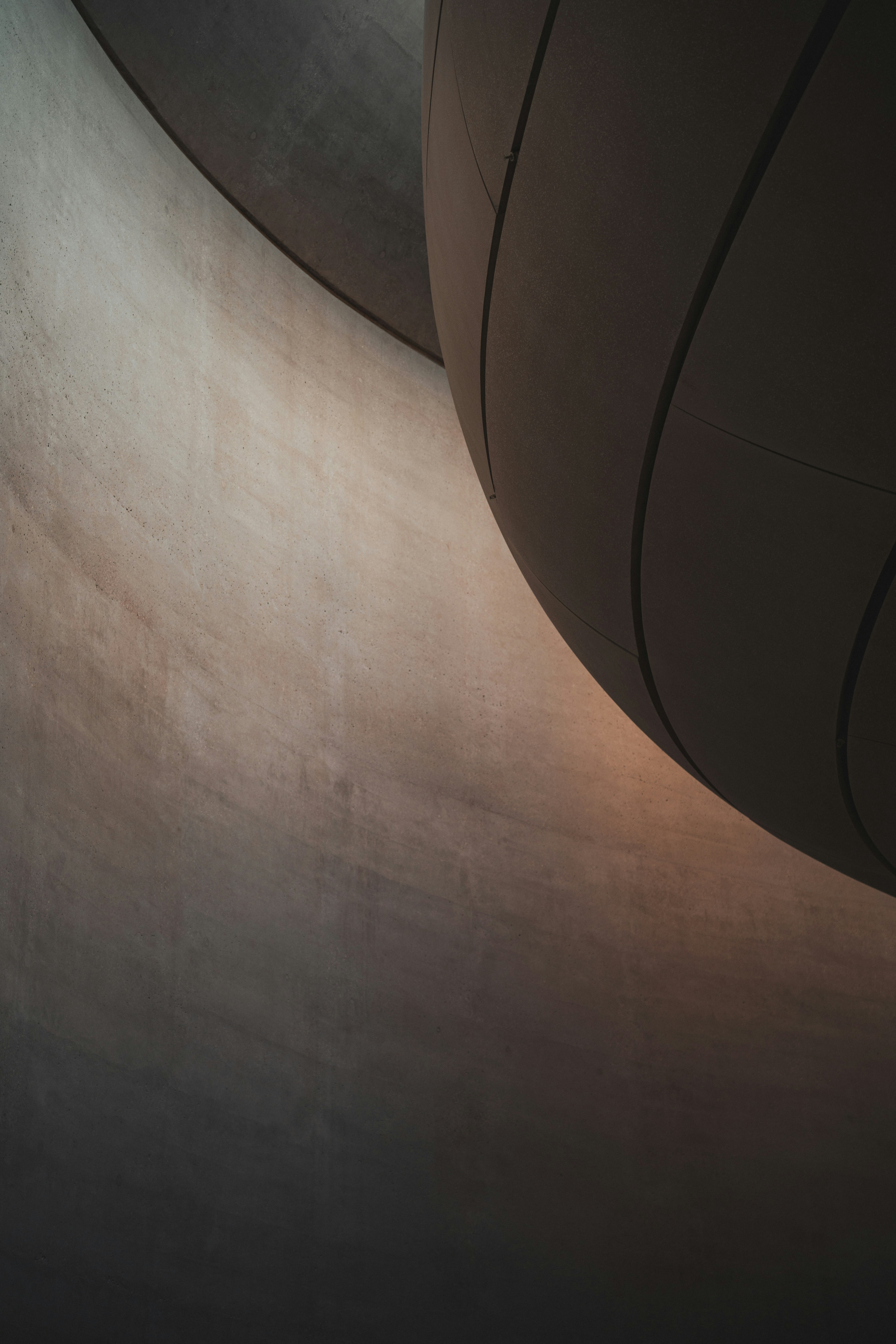 Curved Metallic Veil: A Close Encounter with Concrete Shadows