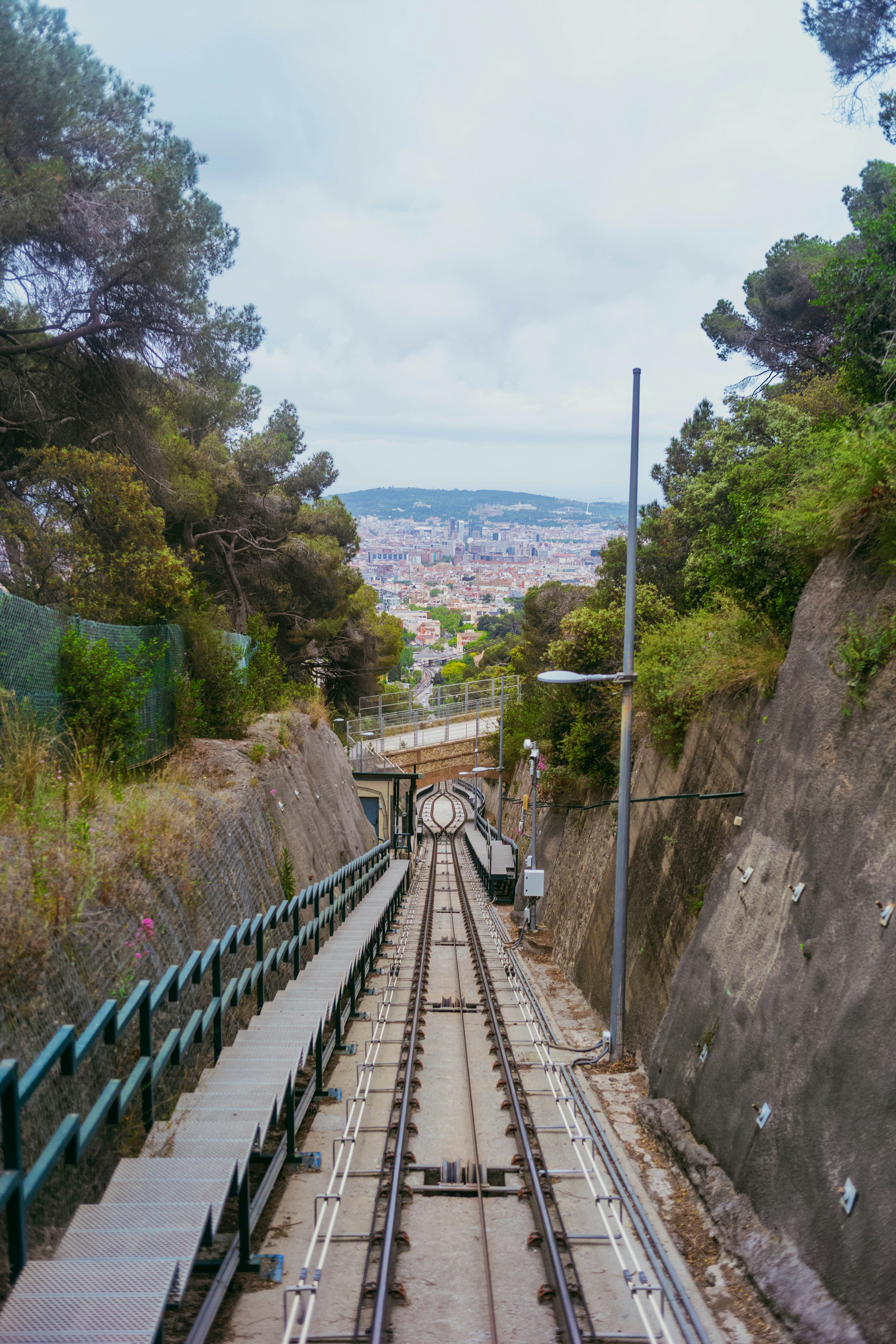 Rising rails toward a distant city