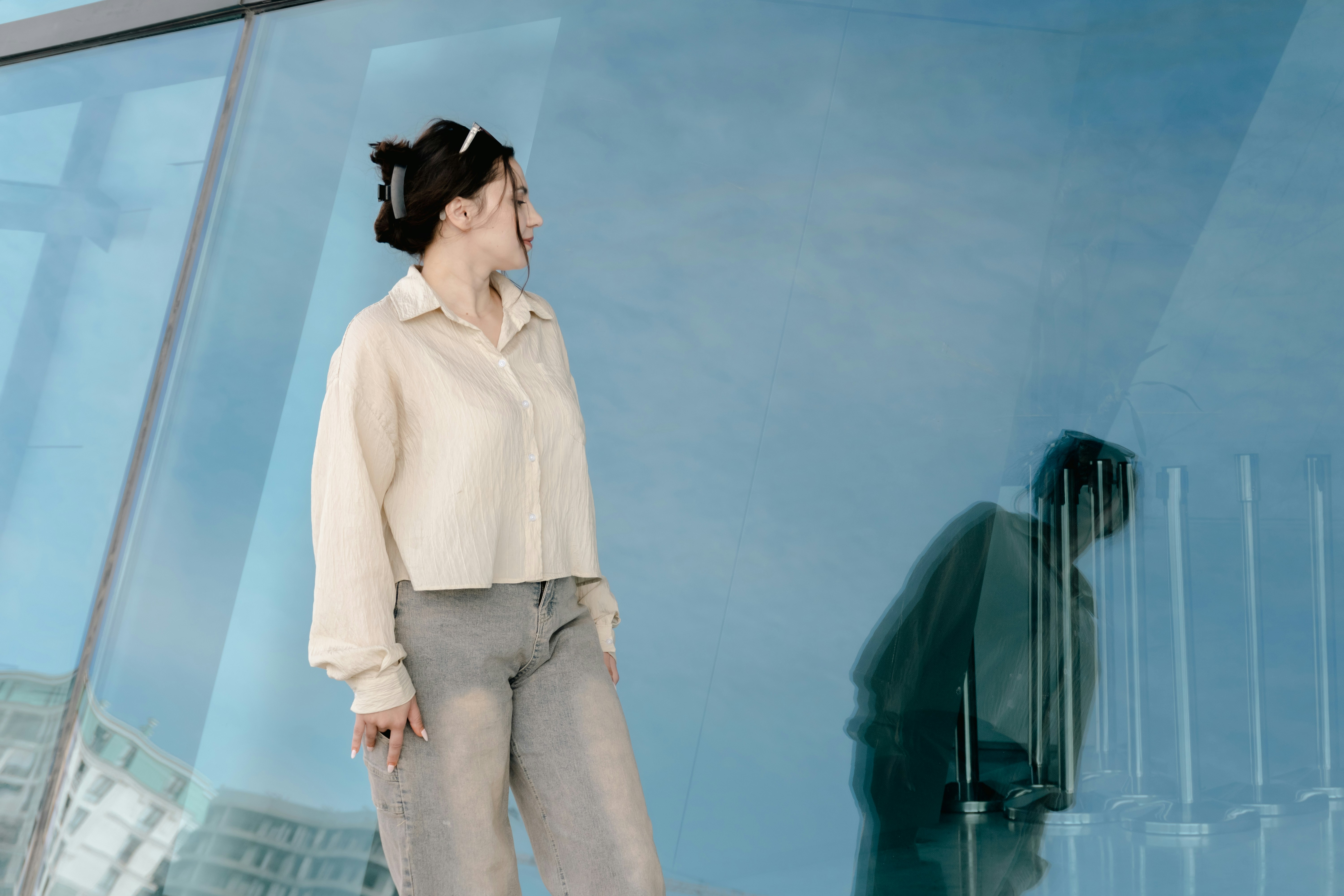 A Quiet Walk by the Glass Azure