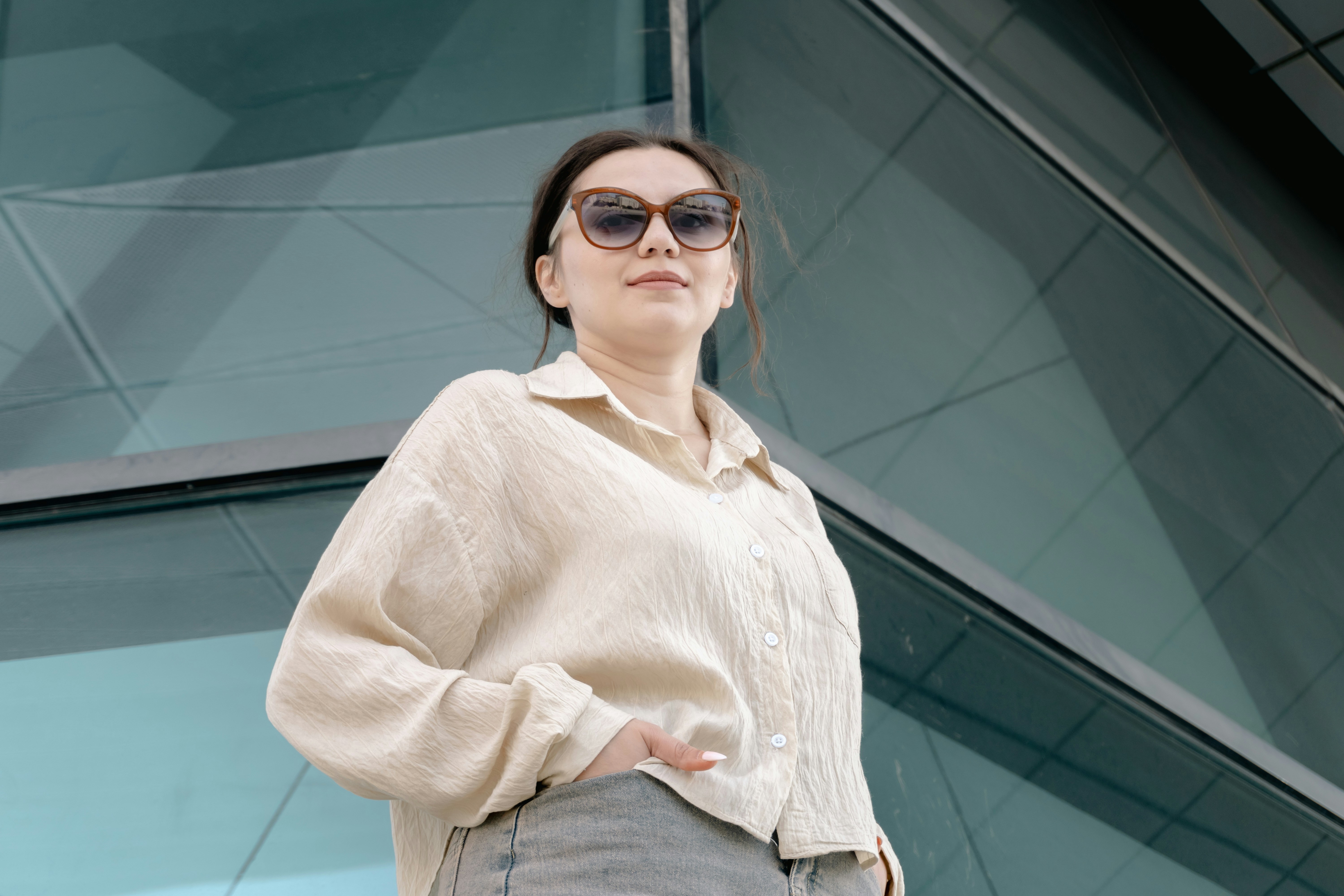 Untamed Confidence Against Glass Facets