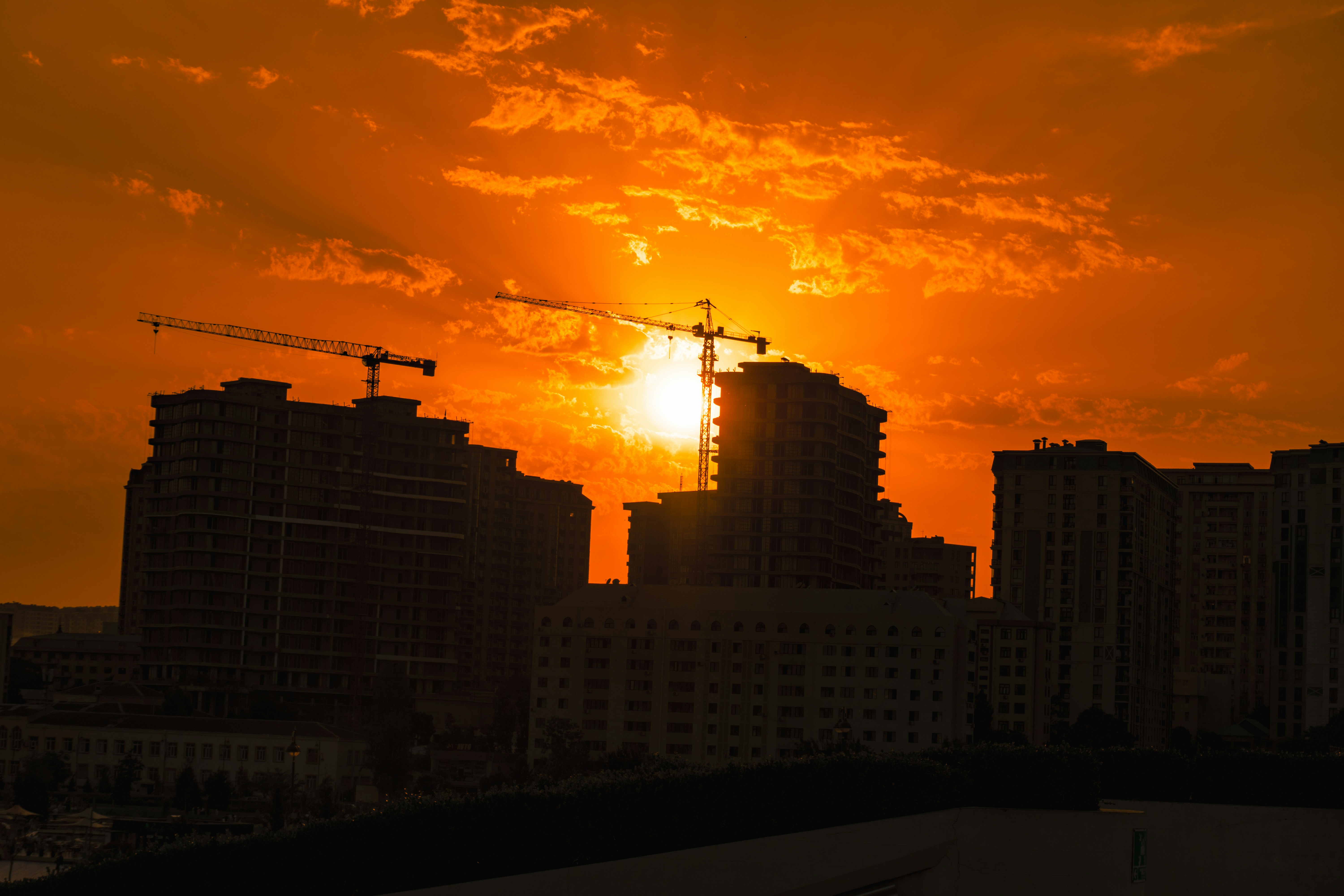 Sunset Convergence Over the Construction Line