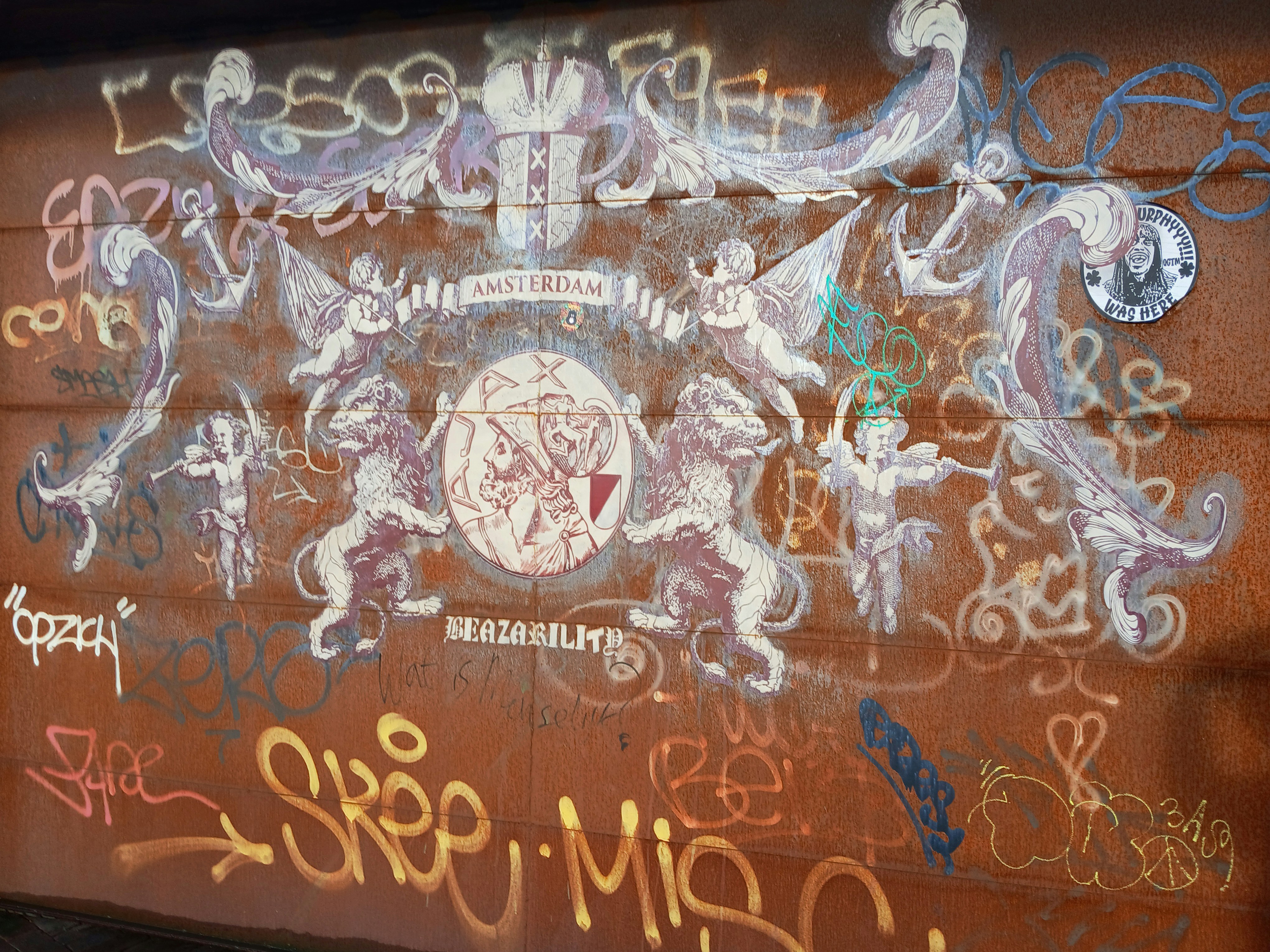 Amsterdam Crest in a Sea of Graffiti