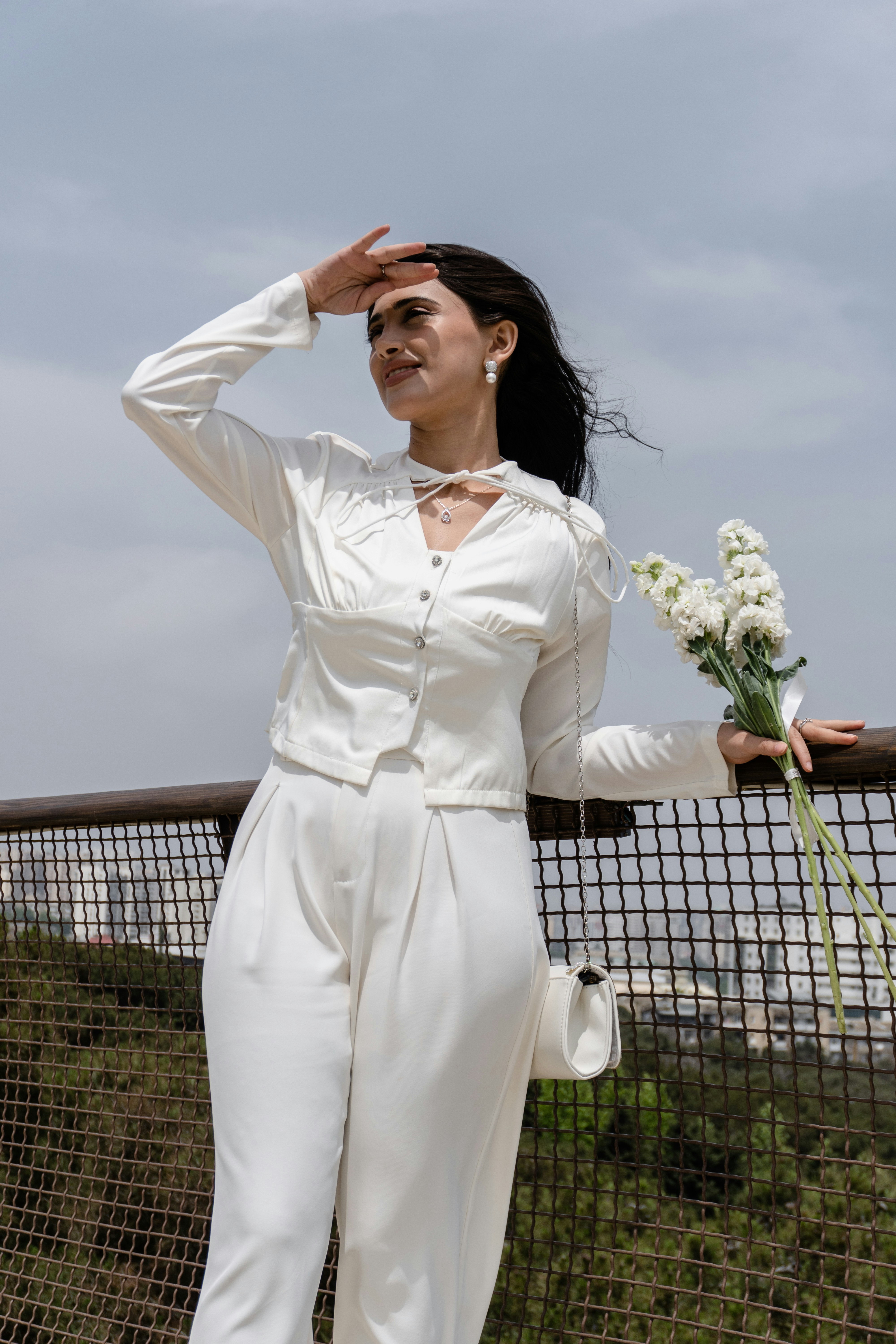 White-sheathed Portrait on a Sunset Field