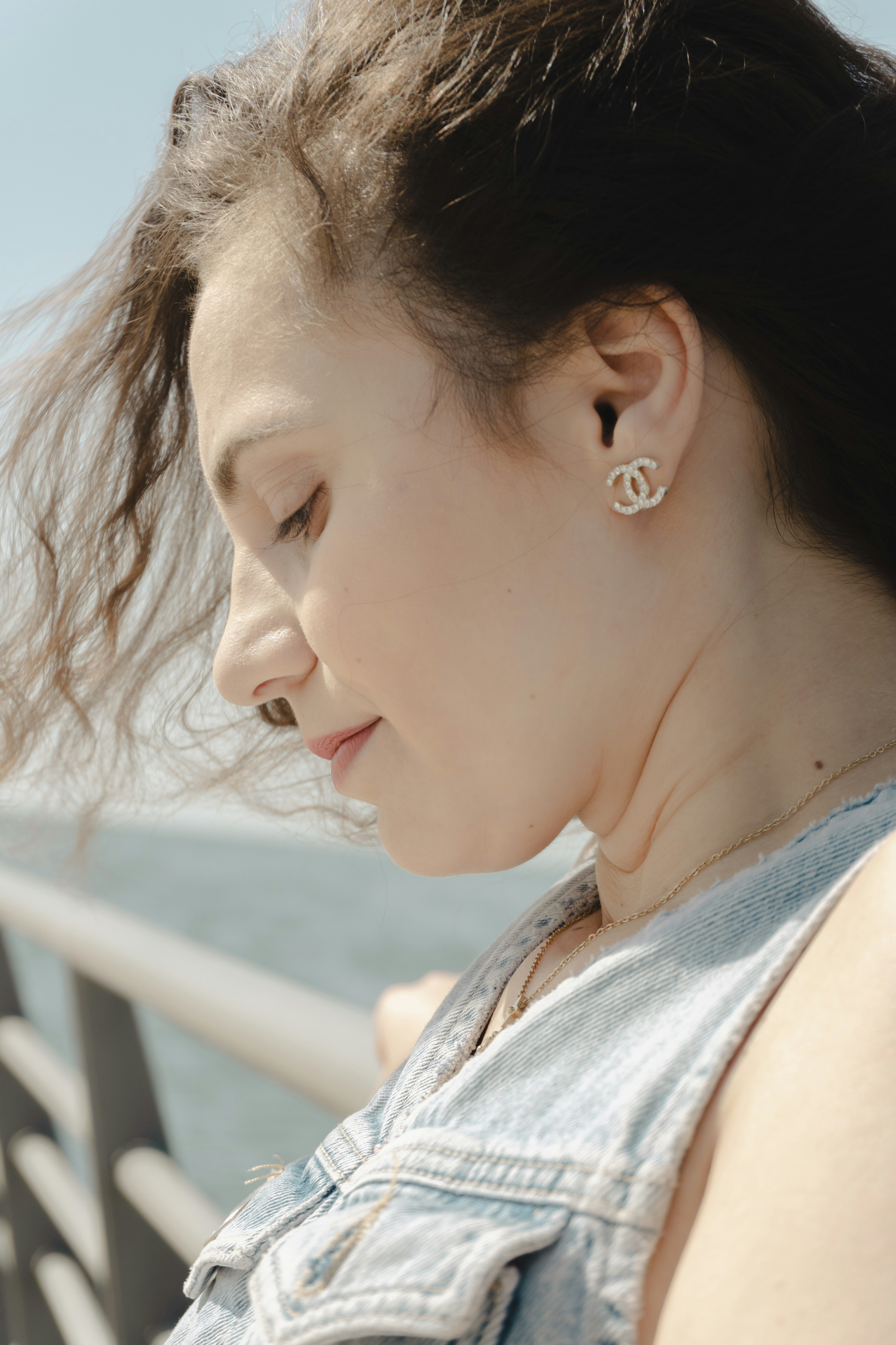 Soft Profile on a Seaside Balcony