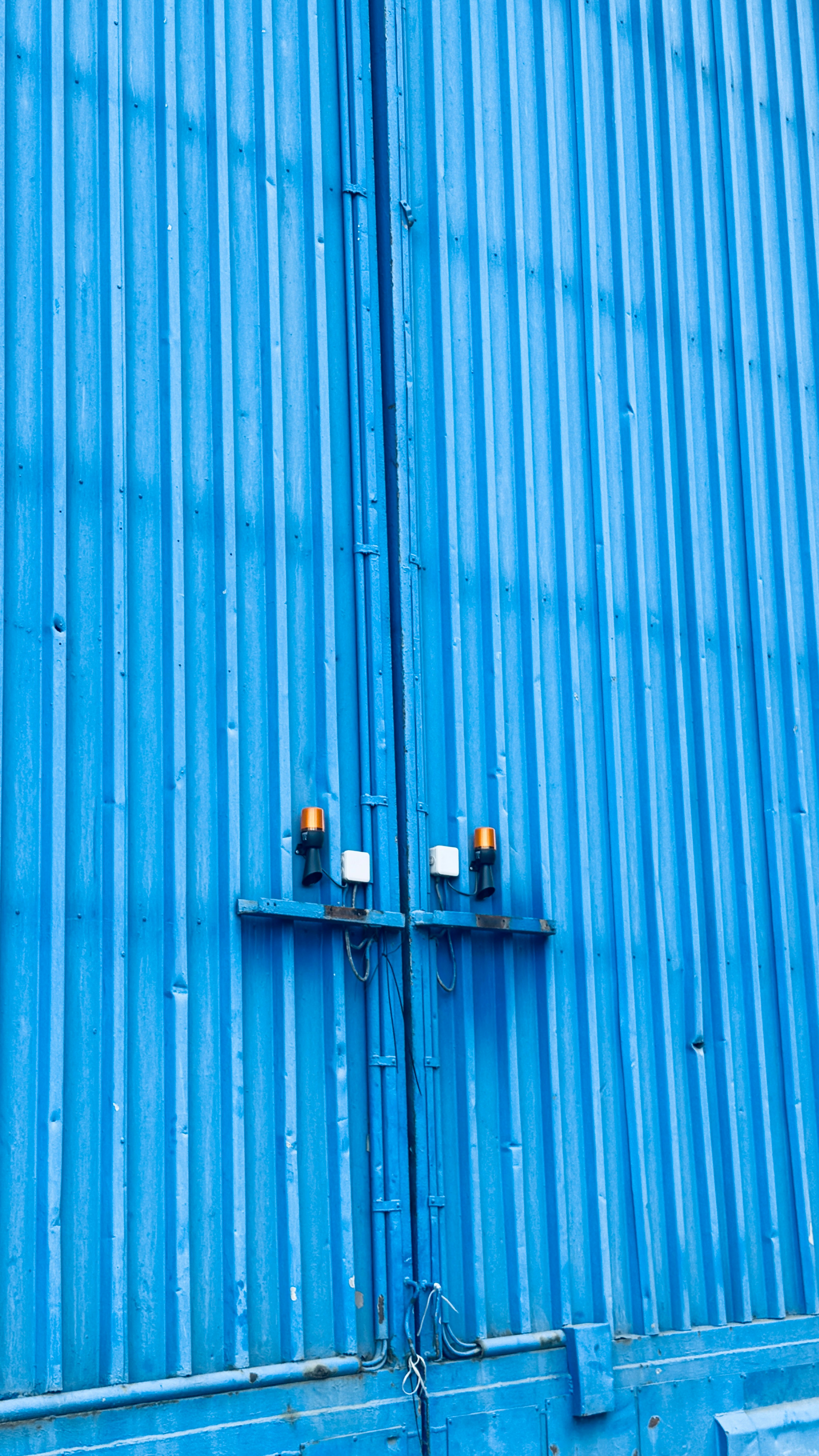 Blue Corrugation Gate with Latching Mechanism