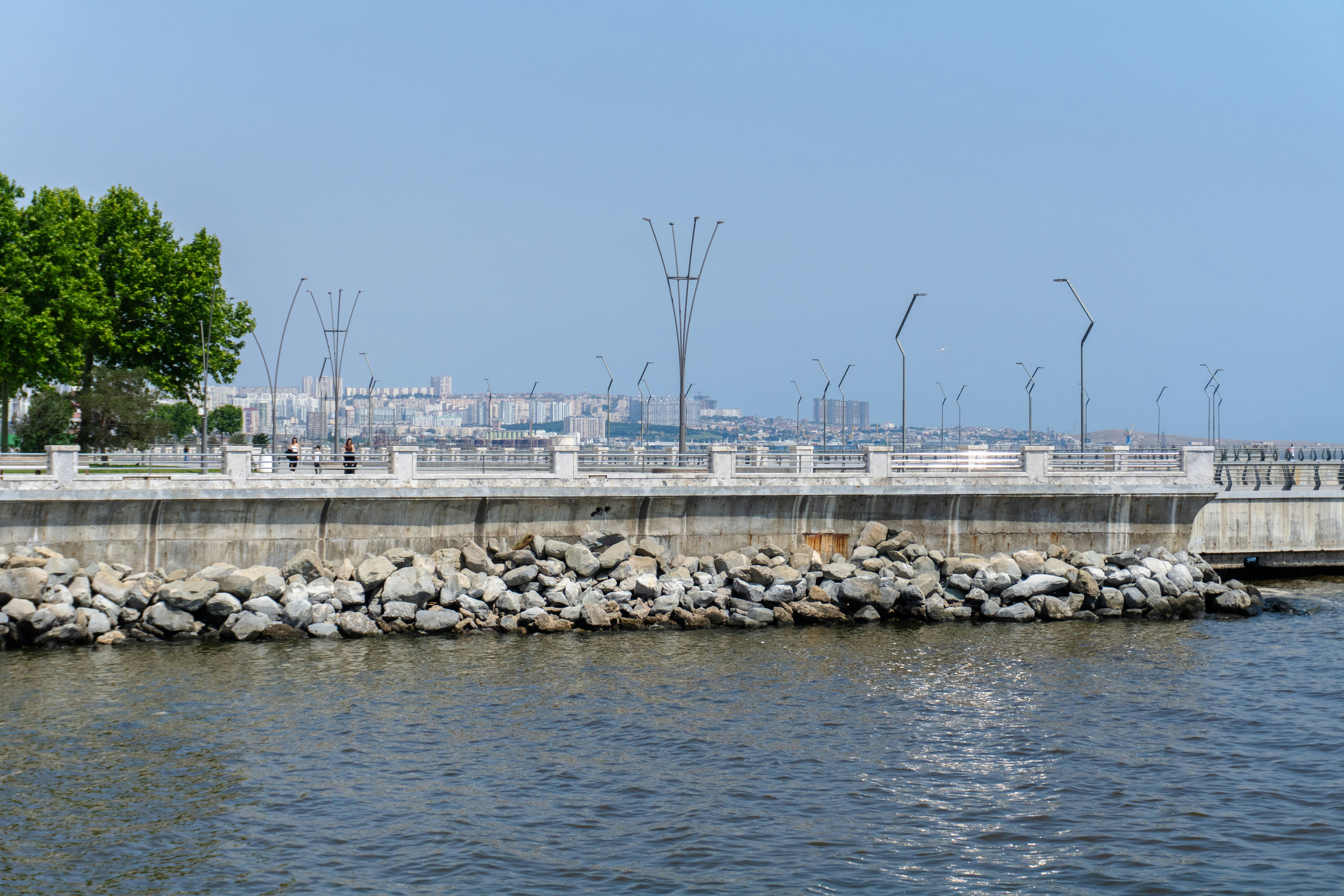Harbor Promenade: Stone Breakwater and Waterfront Line