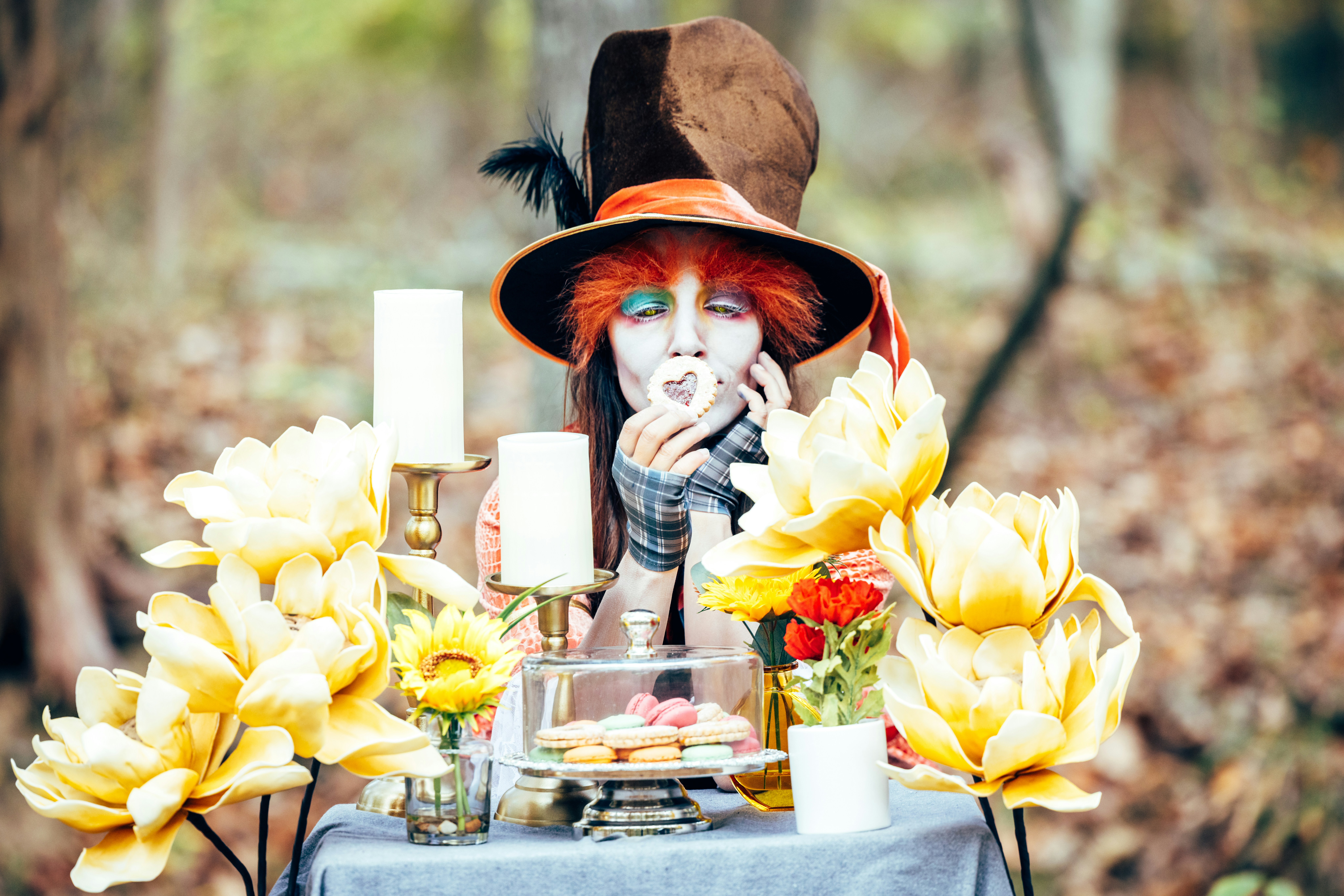 Autumn Tea Party in Bloom: A Lively Portrait of Whimsy