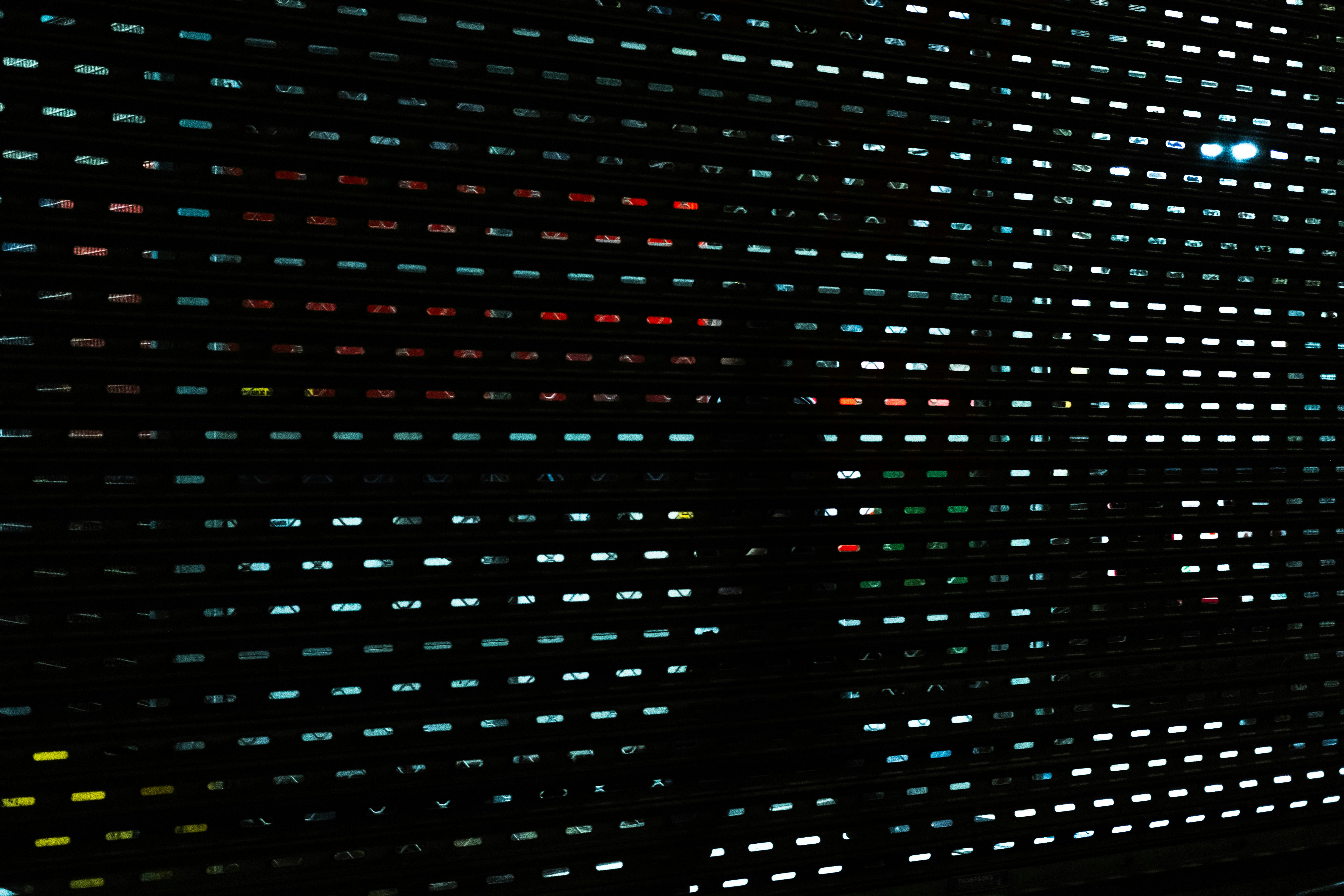 Silent Prism: Neon Slivers Behind a Dark Veil