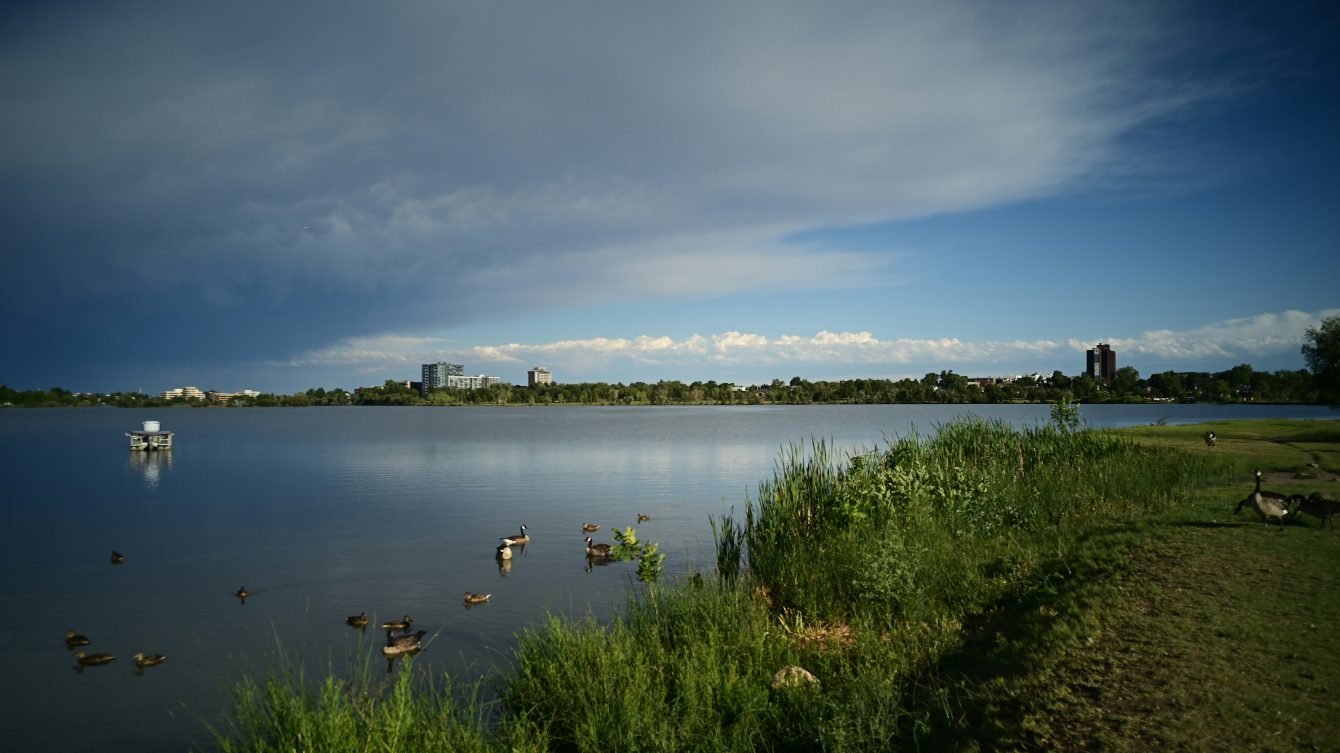 Calm Lakeside Horizon Under a Wide Sky