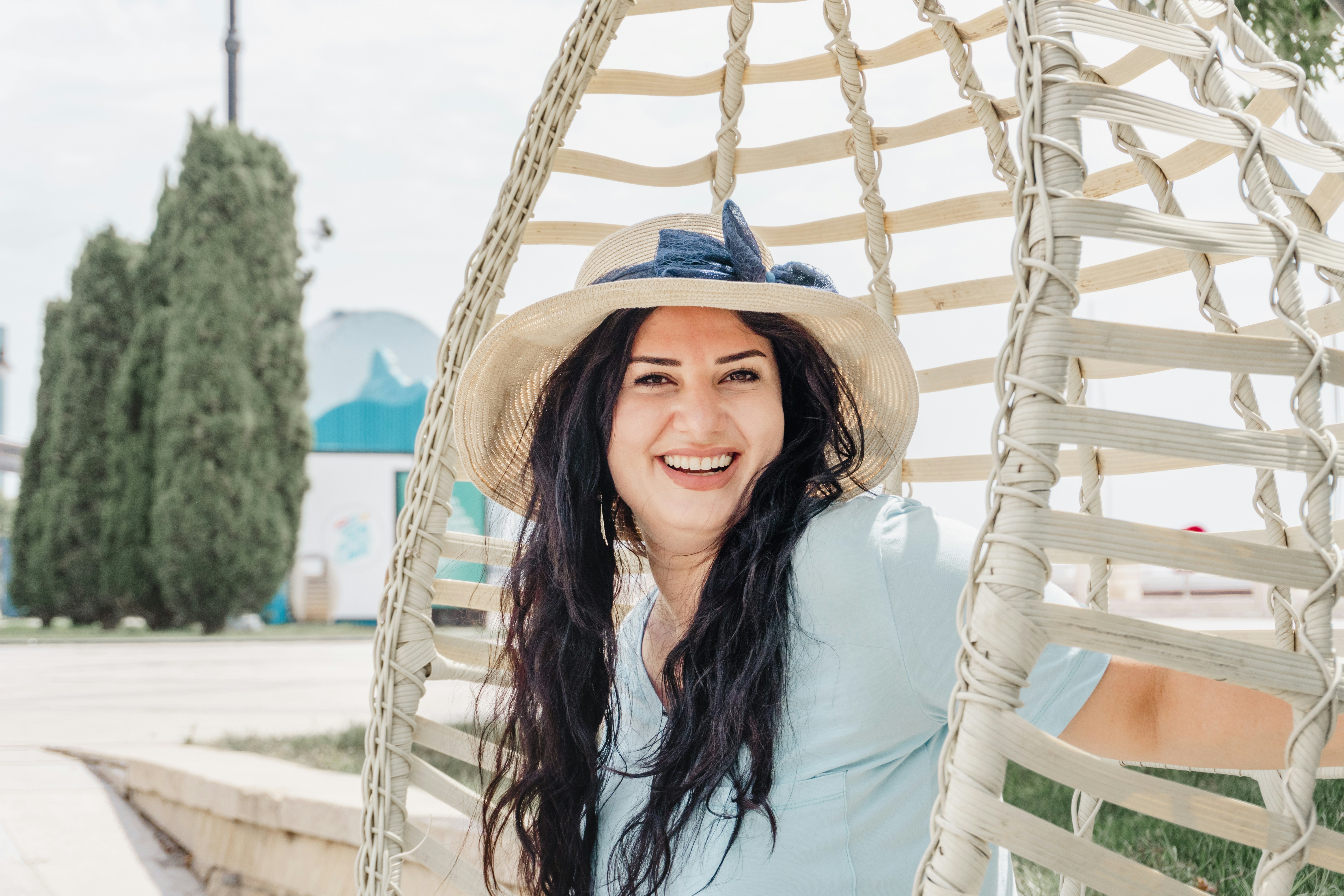 Sunlit Smiles on a Woven Backdrop