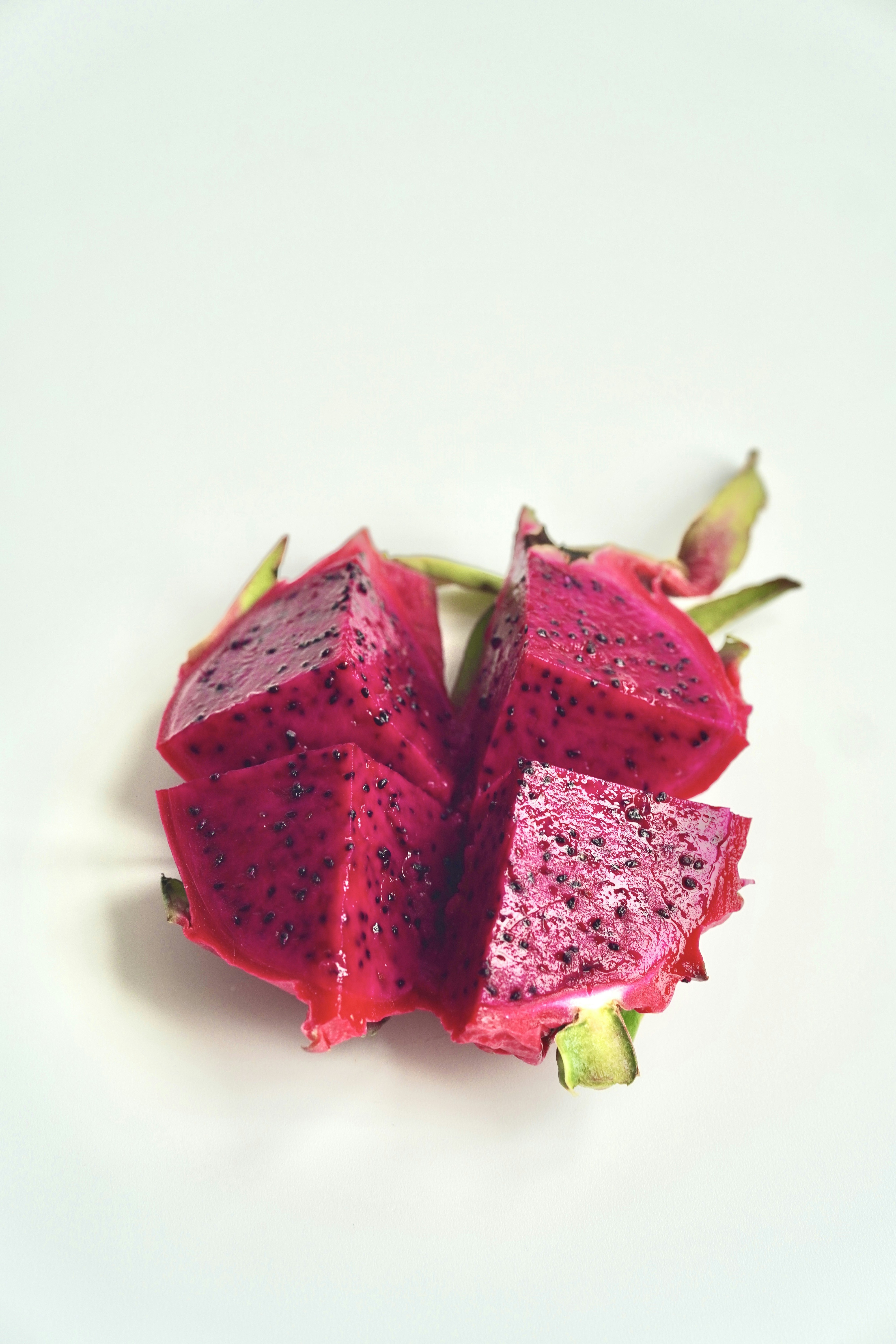 Dragonfruit Cut Full of Contrast on White
