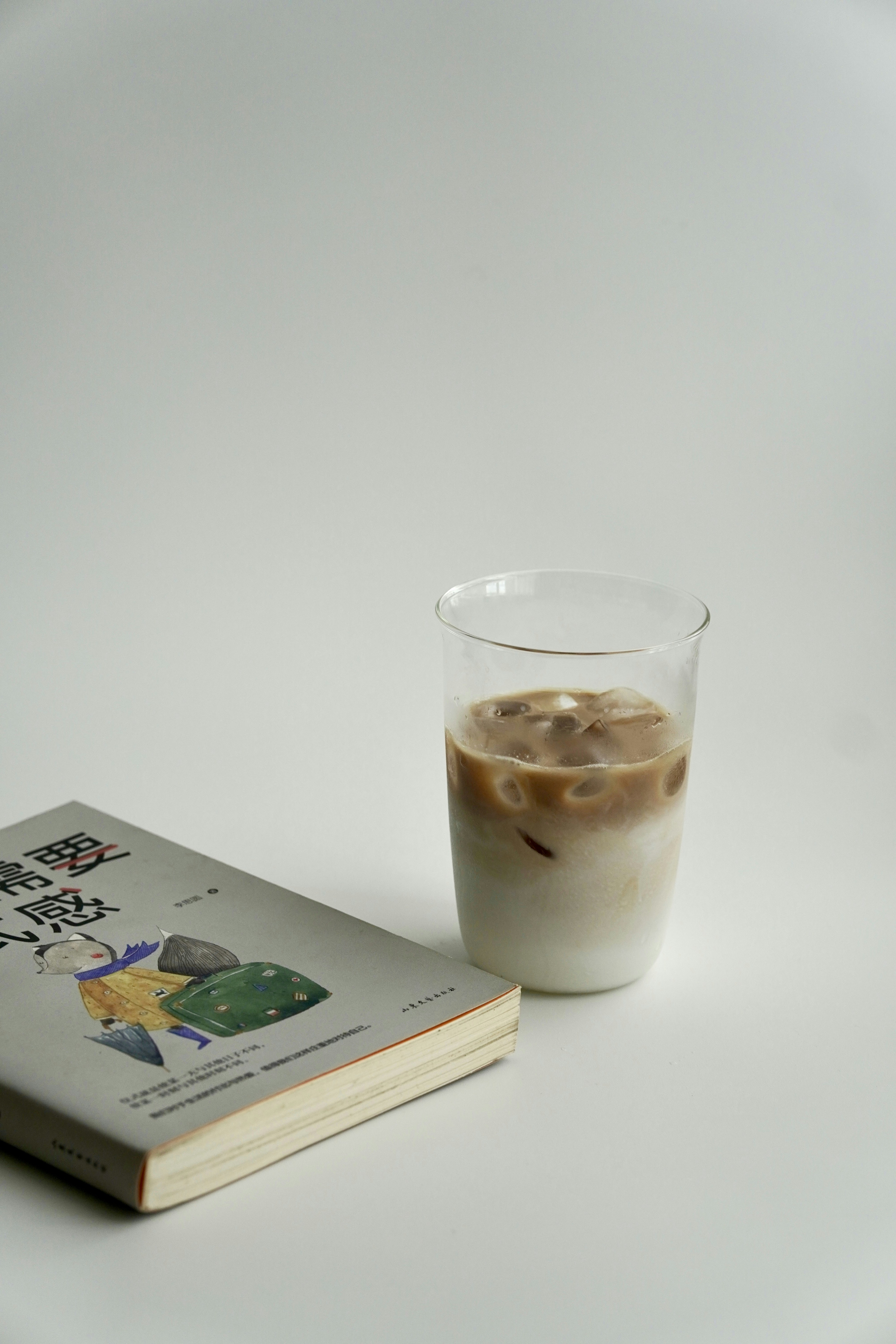 Iced latte by a quiet book